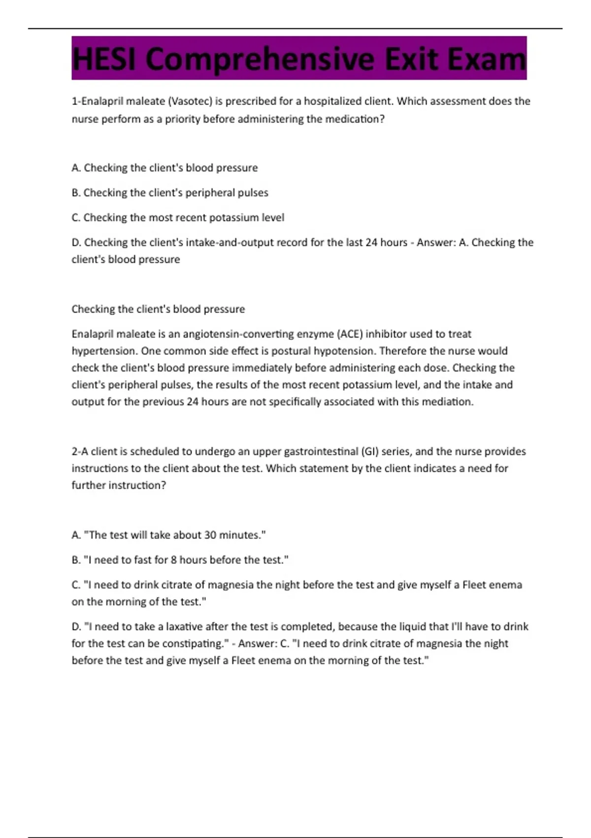 HESI Comprehensive Exit Exam October 2025 updated exam(Success!) - HESI ...