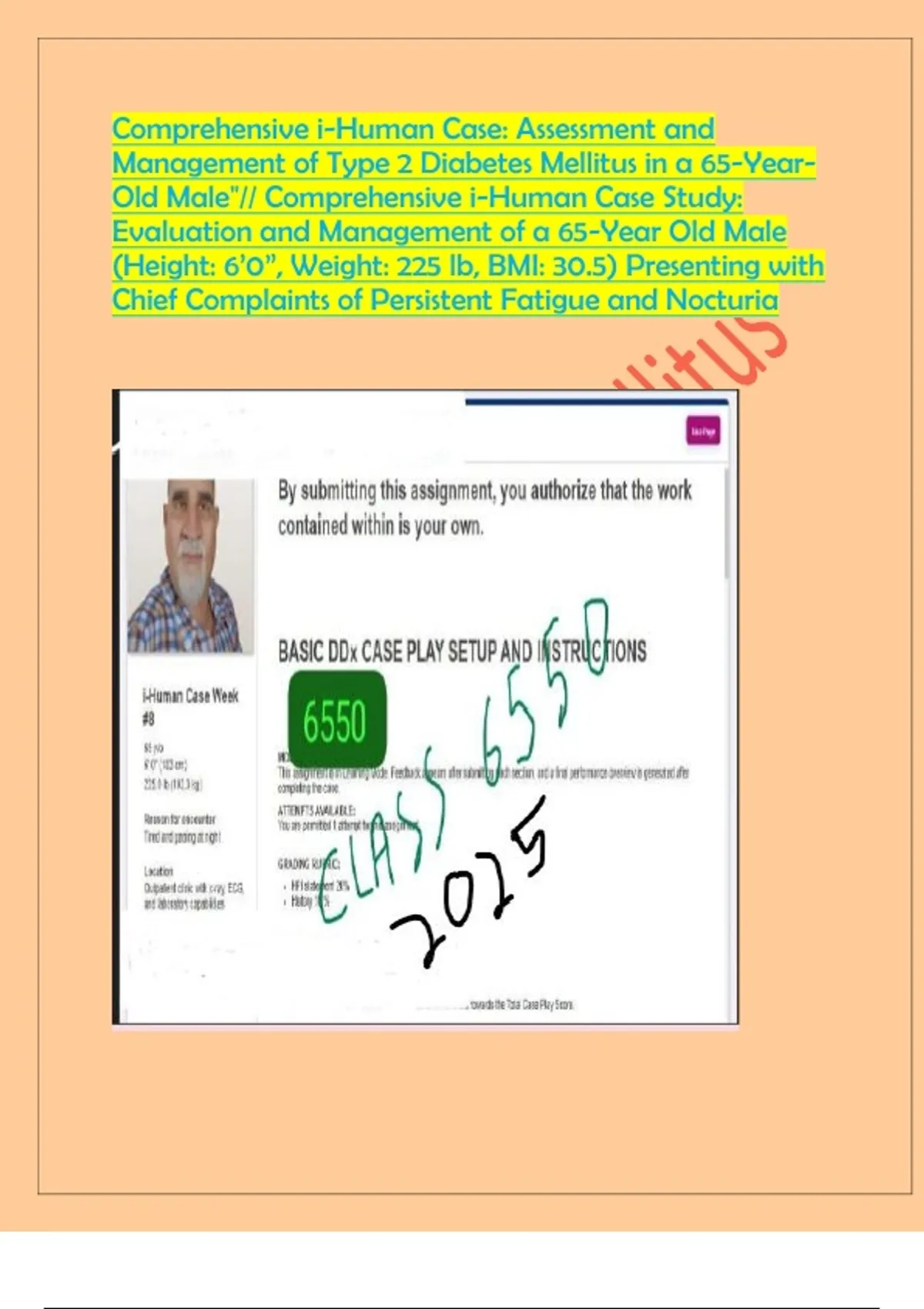 i-Human Case Study: Evaluation and Management of a 65-Year-Old Male ...