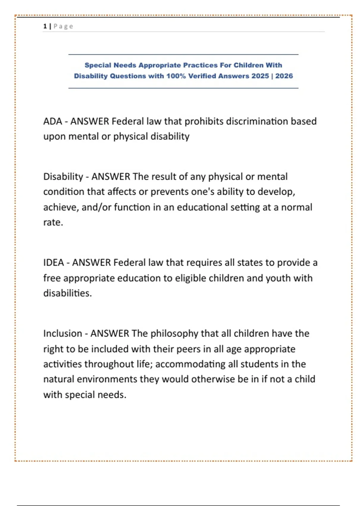 Special Needs Appropriate Practices For Children With Disability ...