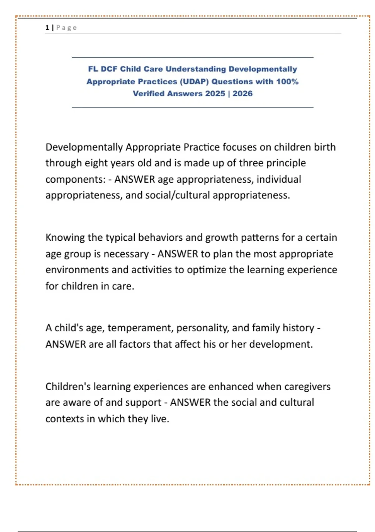 FL DCF Child Care Understanding Developmentally Appropriate Practices ...