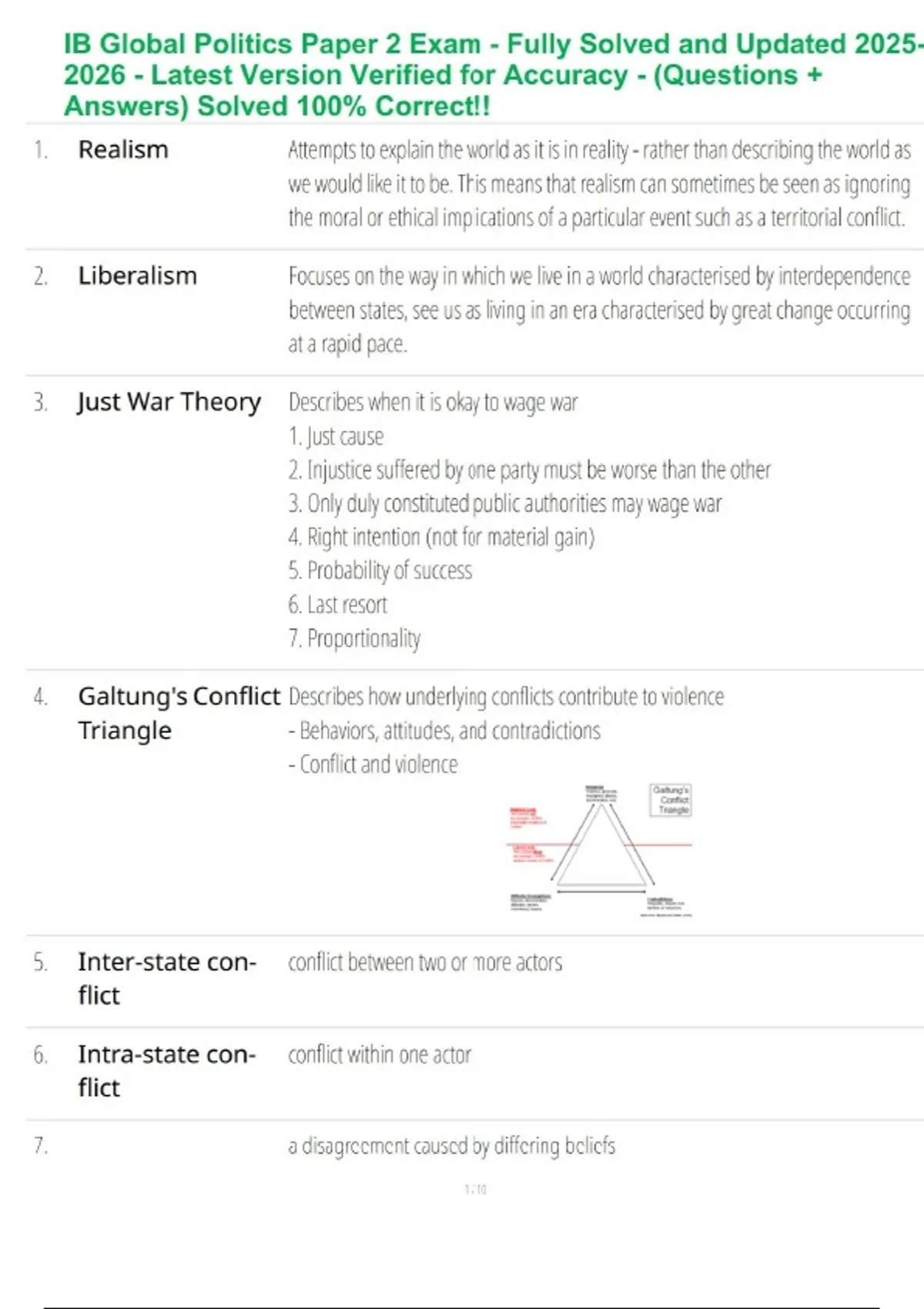 IB Global Politics Paper 2 Exam - Fully Solved and Updated - Latest ...