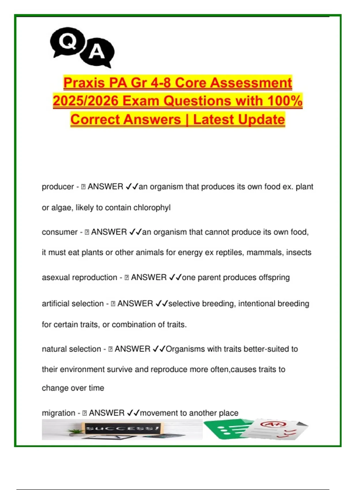 Praxis Grades 4–8 Core Assessment (200+ Questions) – Science, Math ...