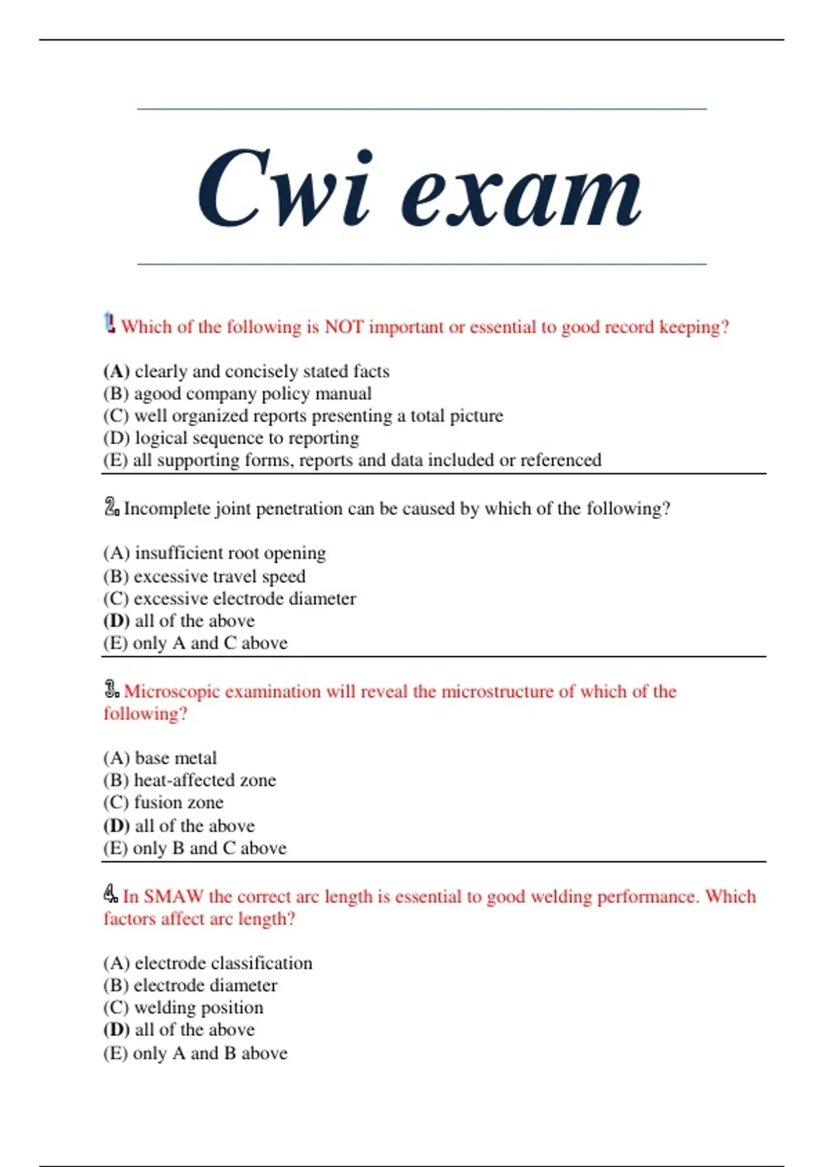CWI Exam Study Guide | Complete 2025–2026 Certified Welding Inspector ...