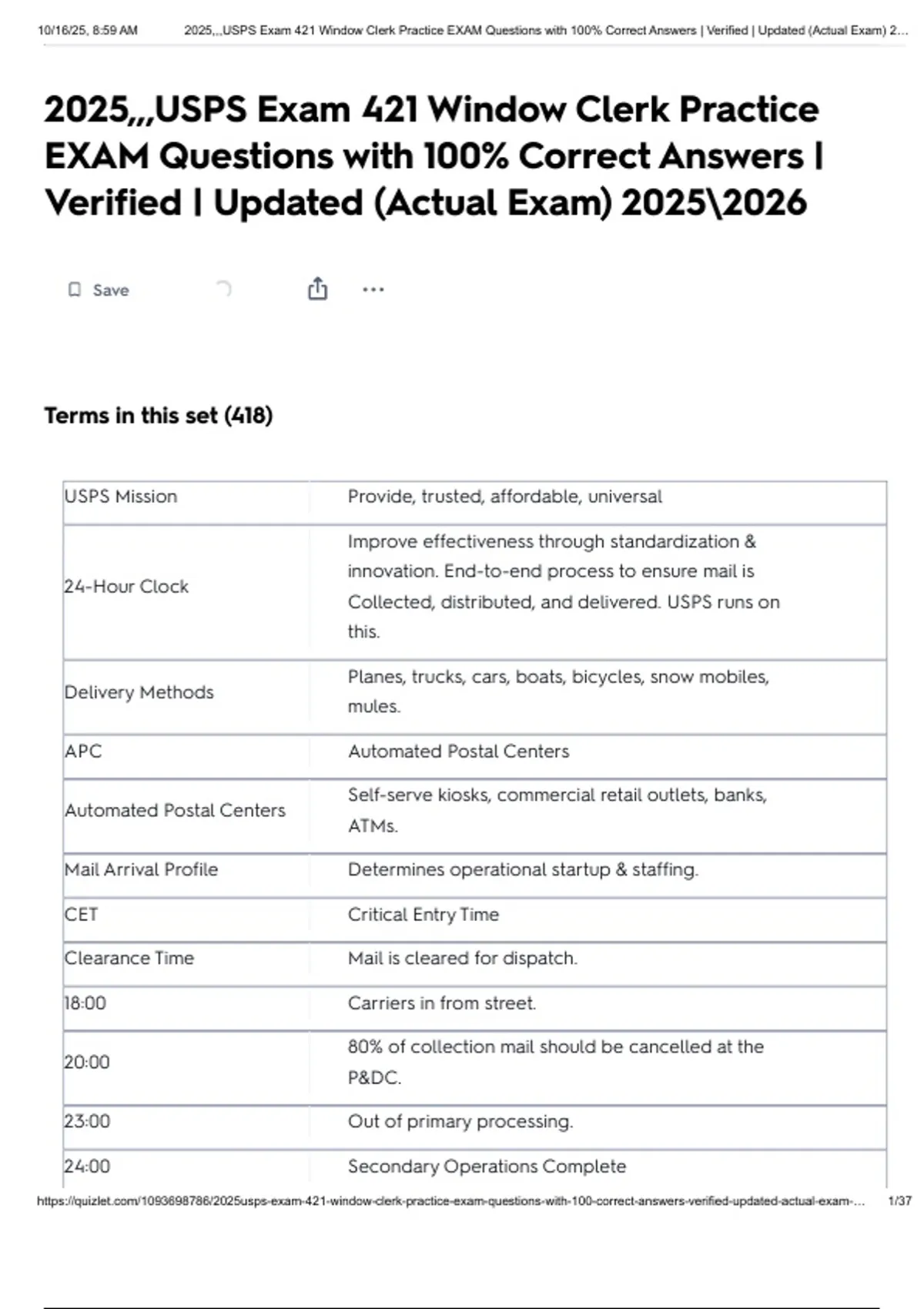 2025,,,USPS Exam 421 Window Clerk Practice EXAM Questions with 100% ...