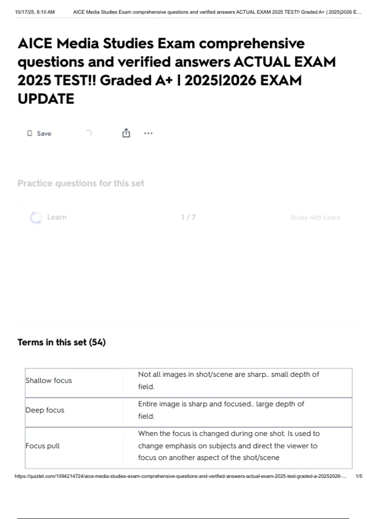 AICE Media Studies Exam comprehensive questions and verified answers ...