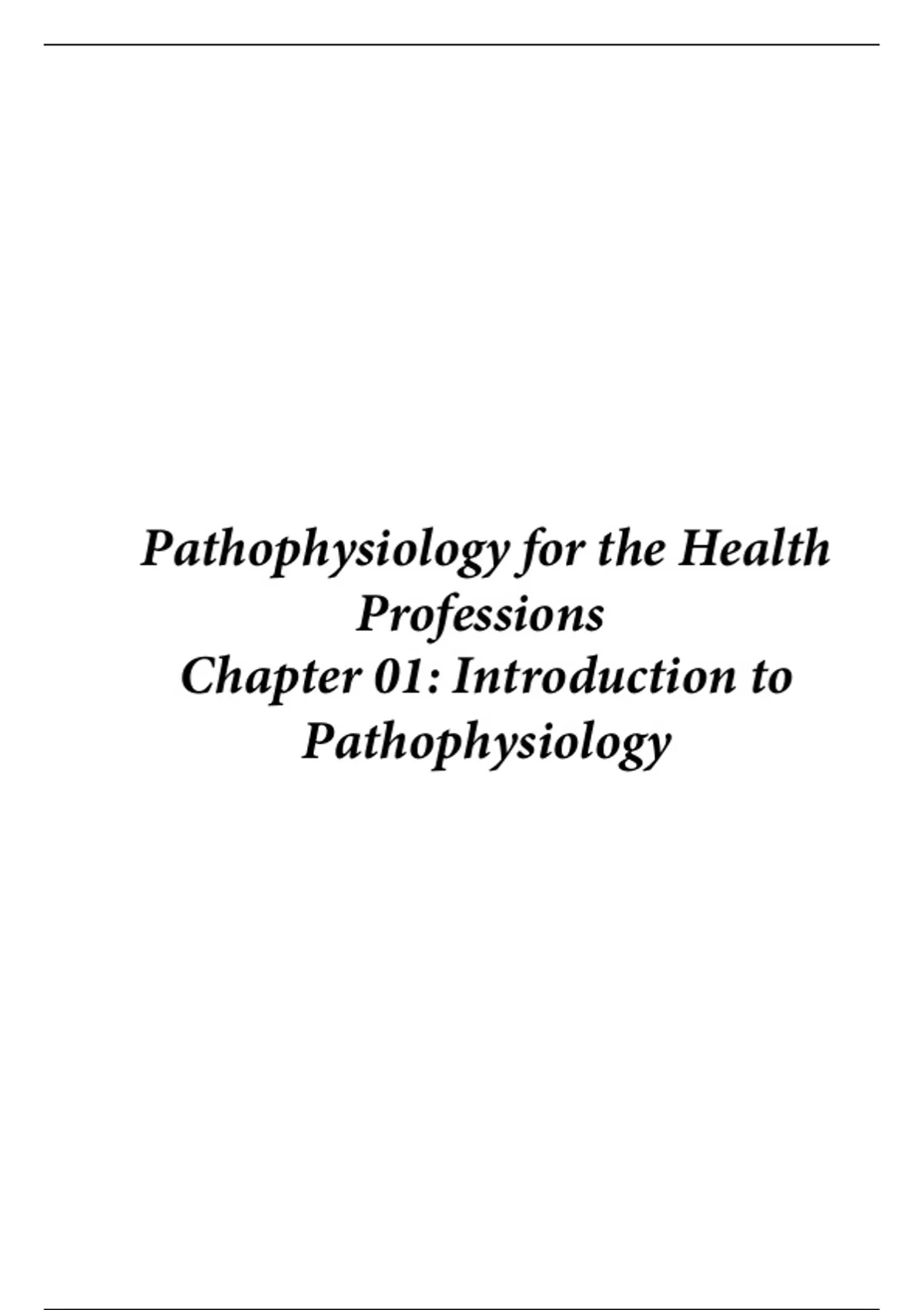 Chapter 1: Introduction to Pathophysiology | Pathophysiology for the ...