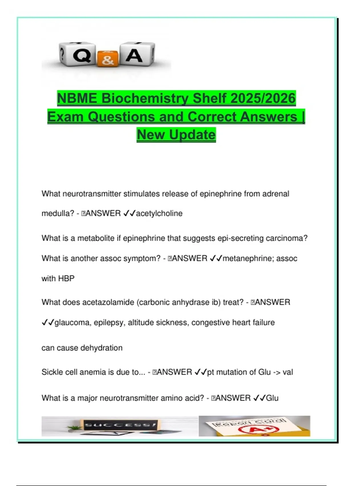 NBME Biochemistry Shelf Prep – 100+ Verified Q&A | Metabolism, Enzymes ...