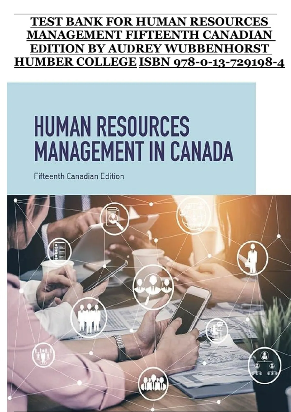 Human Resources Management (15th Canadian Edition, Audrey Wubbenhorst ...