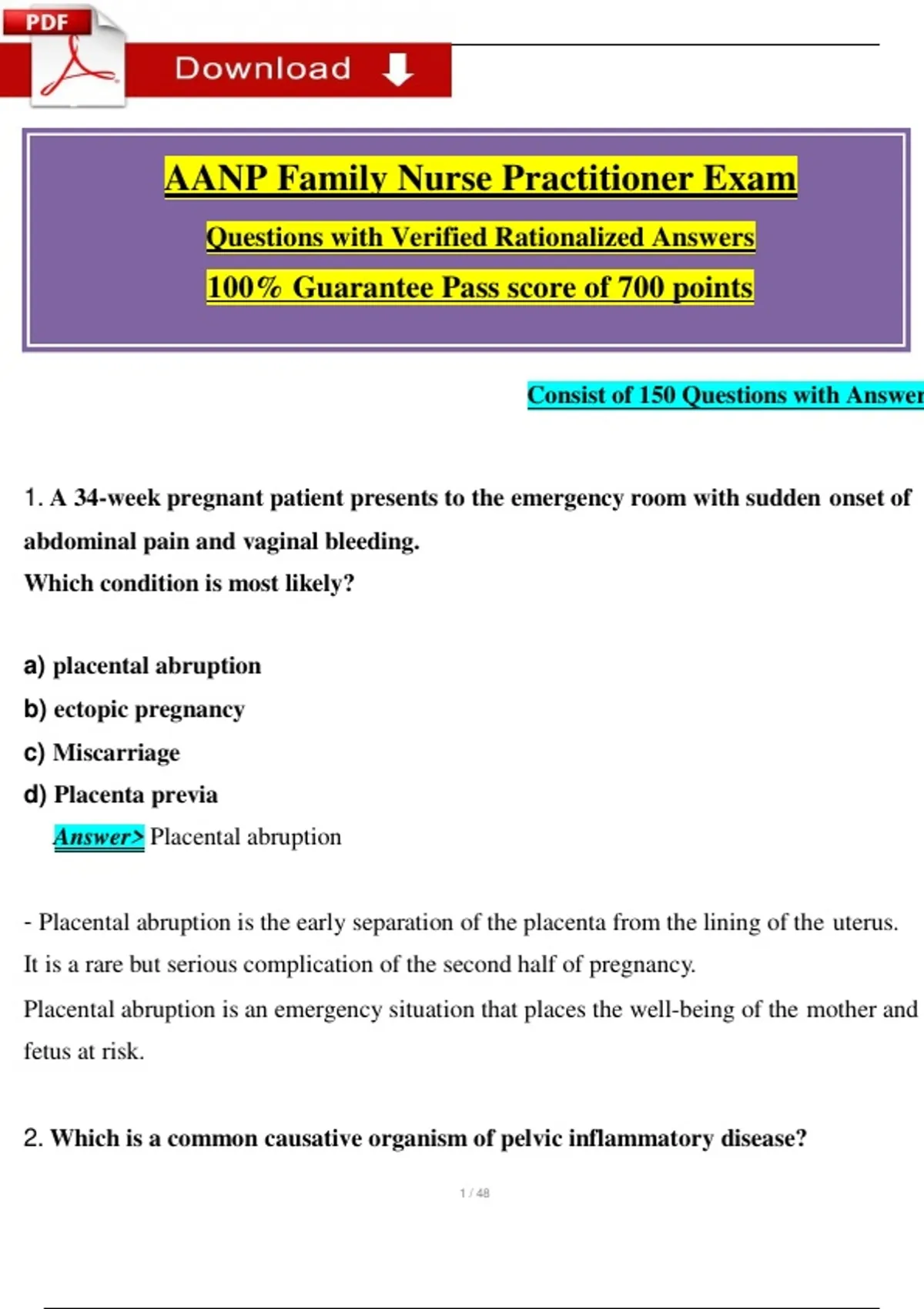 AANP Family Nurse Practitioner Exam Questions with Verified ...