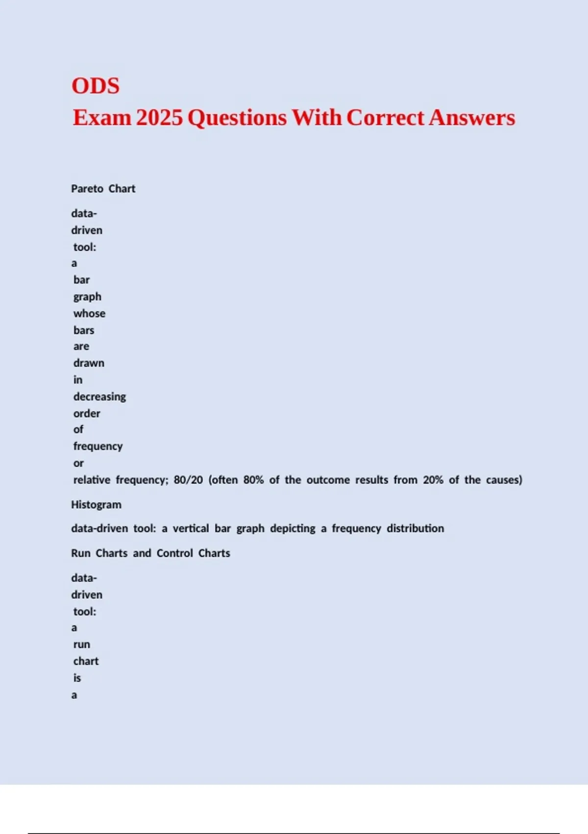 ODS Exam 2025 Questions With Correct Answers - NAVY ODS - Stuvia US