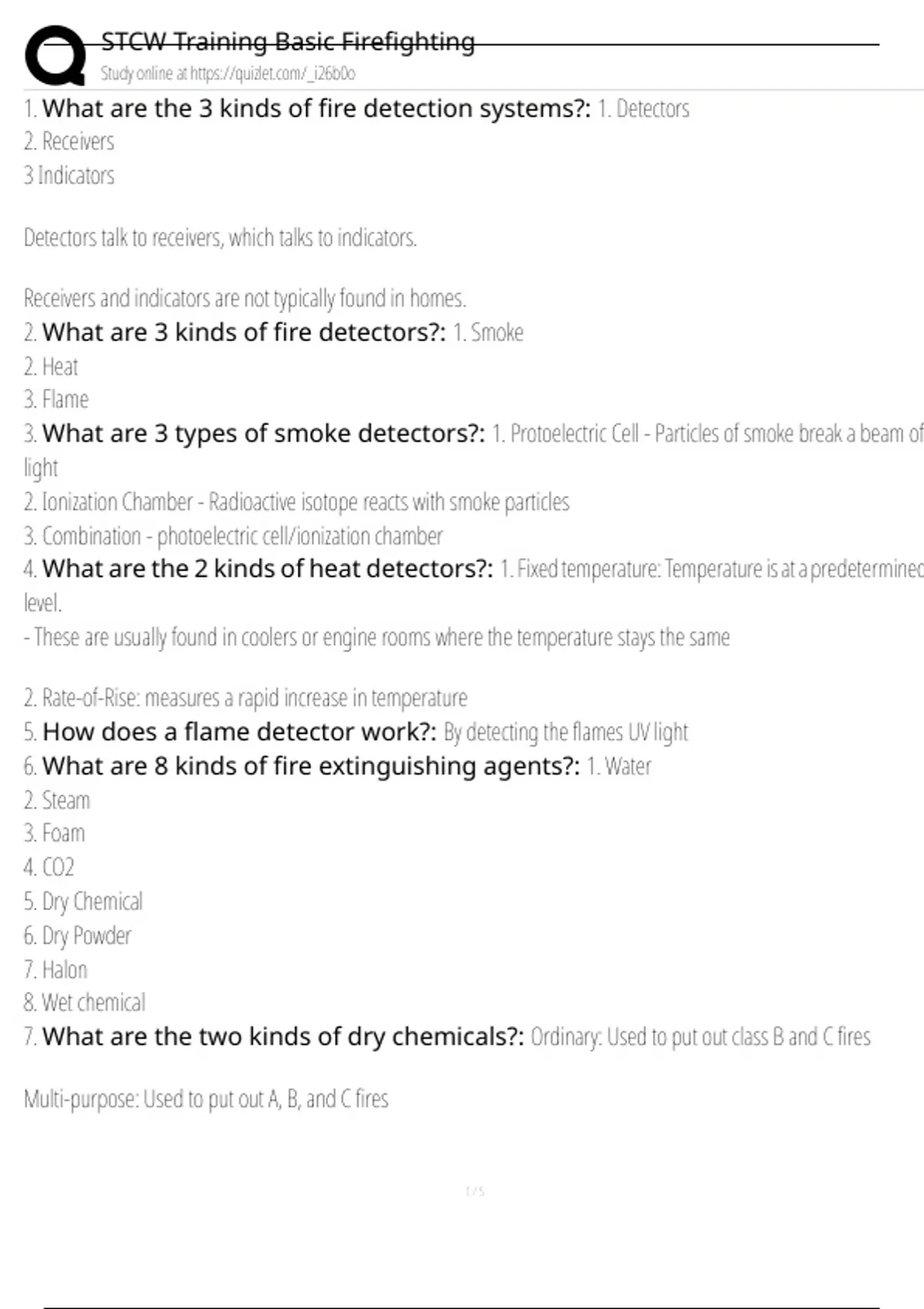 STCW Training Basic Firefighting Exam Questions and Answers 100% Pass ...