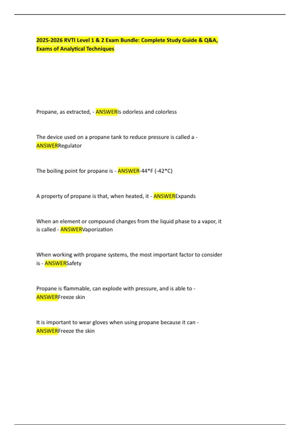RVTI Level 1 & 2 Exam Bundle: Complete Study Guide & Q&A, Exams of ...