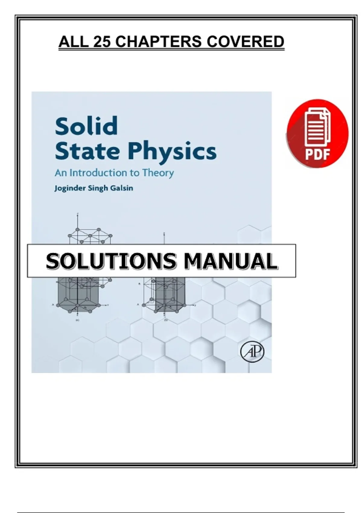 (Solutions Manual & Presentation Slides) Solid State Physics: An Introduction to Theory — by ...