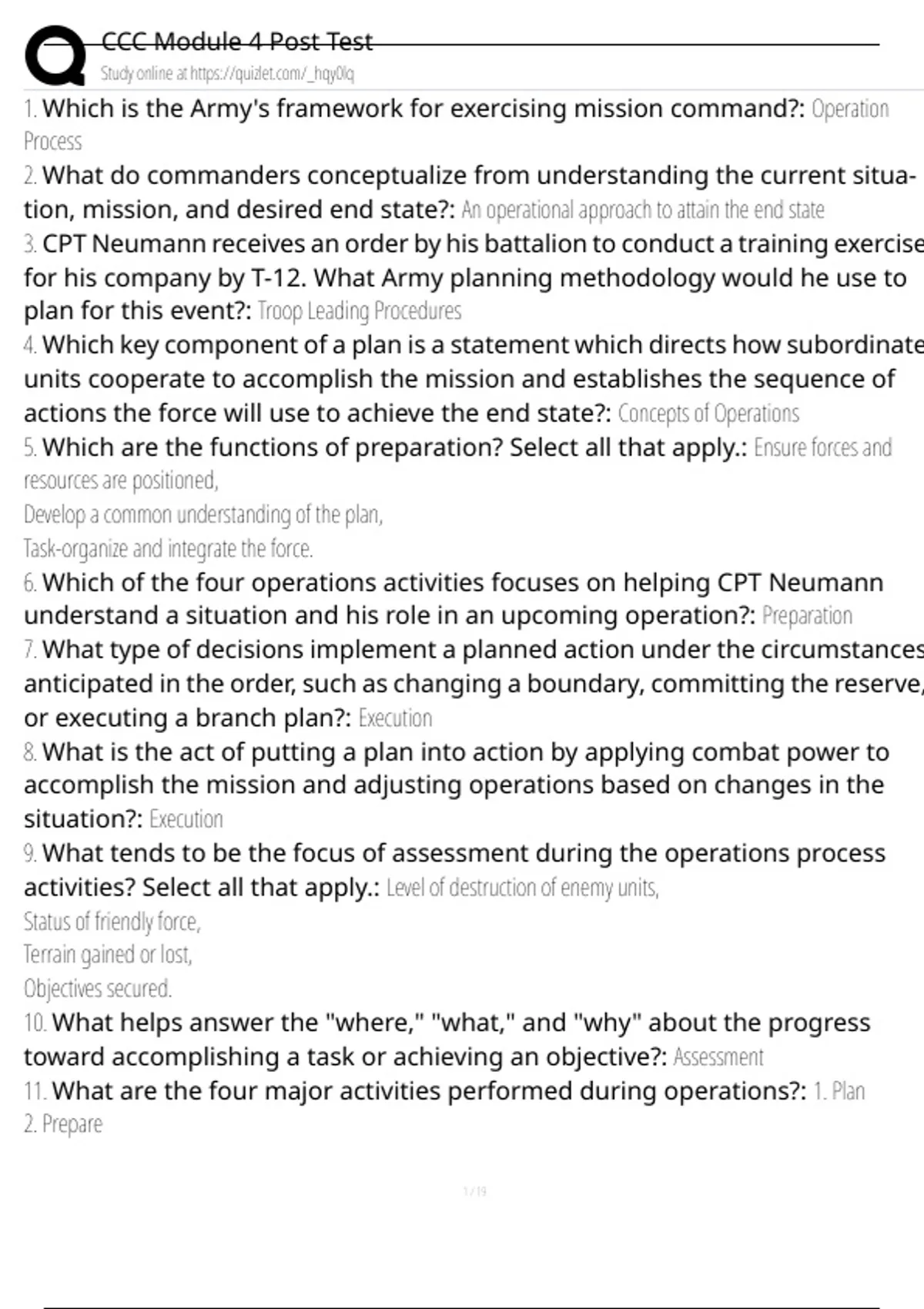 CCC Module 4 Post Test Exam Questions and Answers 100% Pass |Verified ...