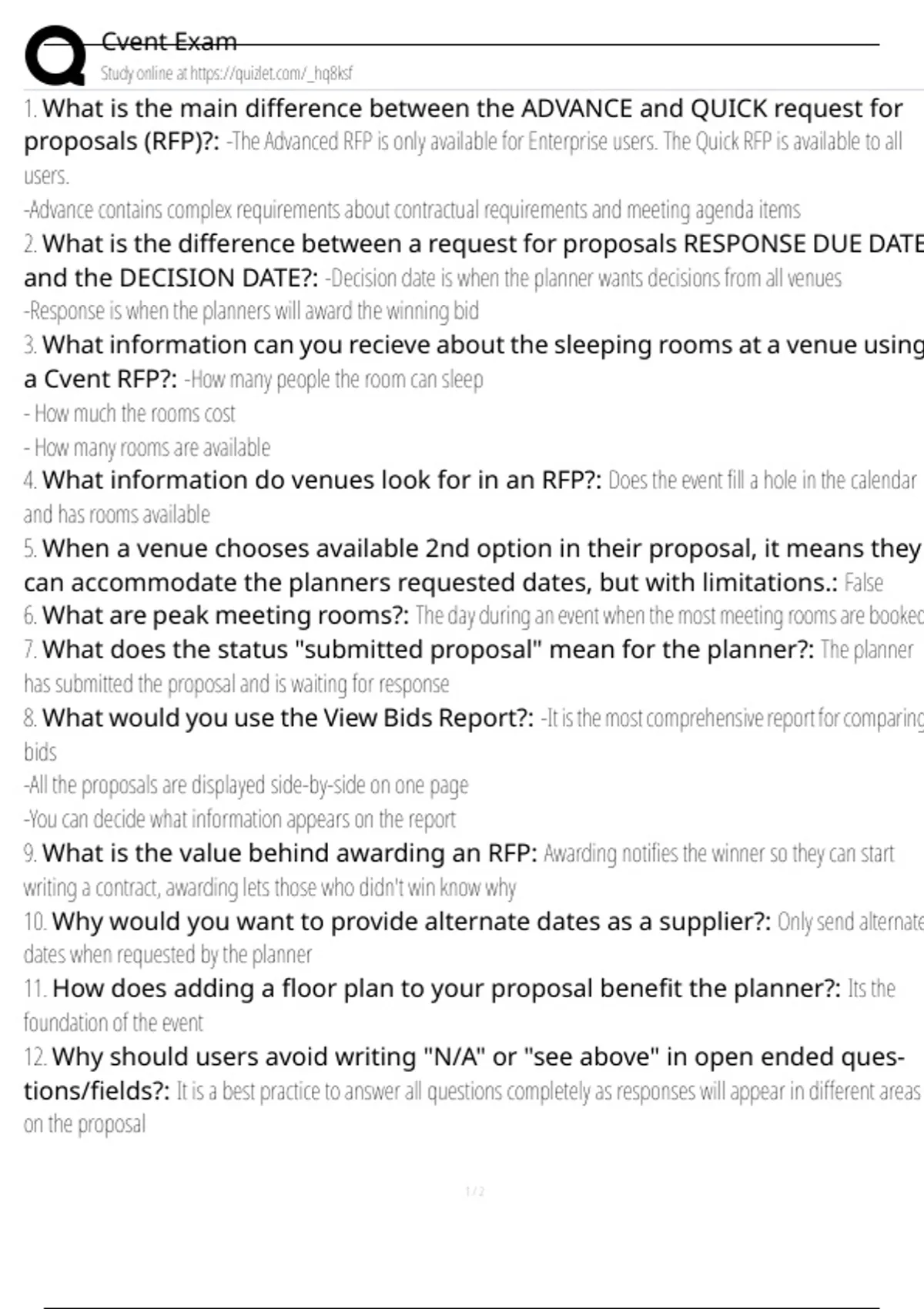 Cvent Exam Exam Questions and Answers 100% Pass |Verified & Updated|ACTUAL 2025/2026 Cheat Sheet ...