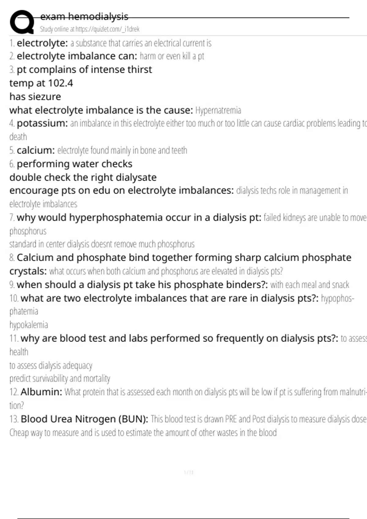 exam hemodialysis Exam Questions and Answers 100% Pass |Verified ...