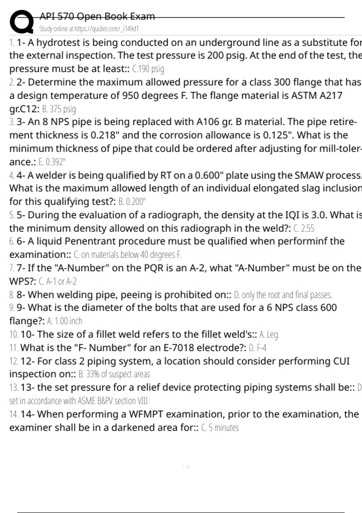 API 570 Open Book Exam Exam Questions and Answers 100% Pass |Verified & Updated|ACTUAL 2025/2026 ...