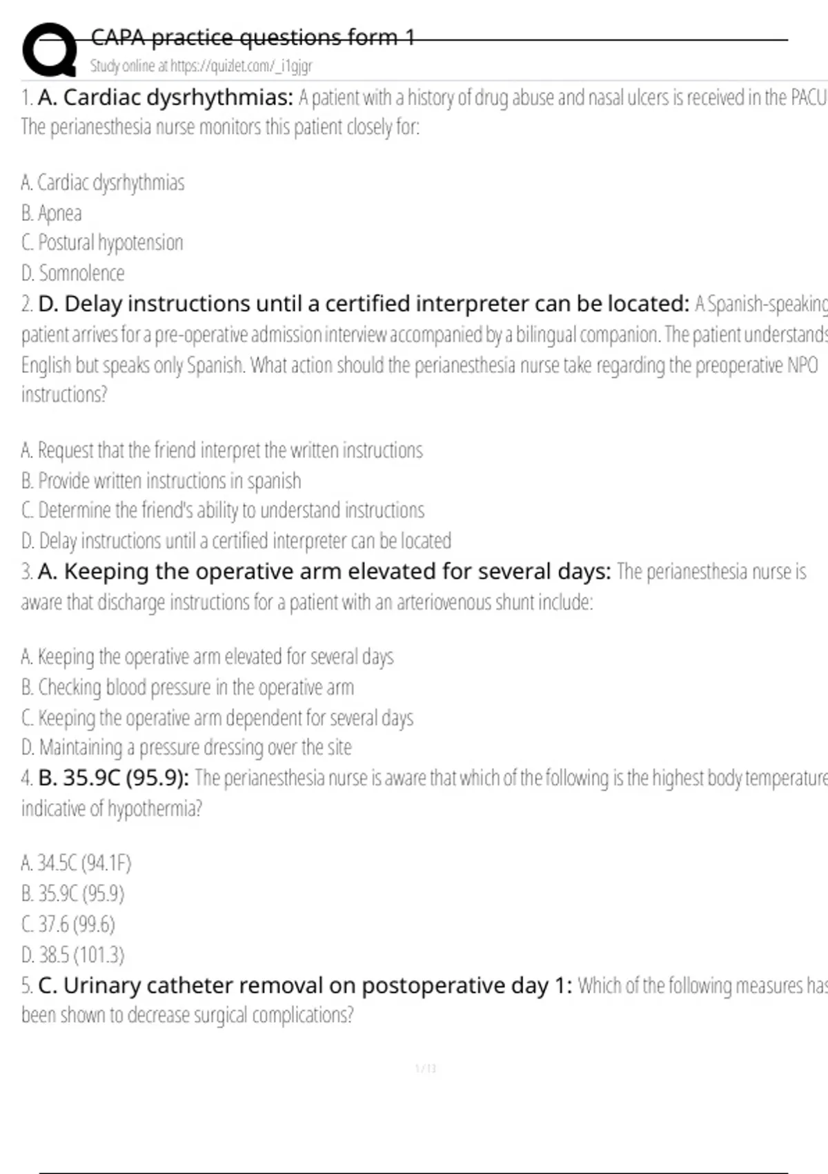 CAPA practice questions form 1 Exam Questions and Answers 100% Pass |Verified & Updated|ACTUAL ...