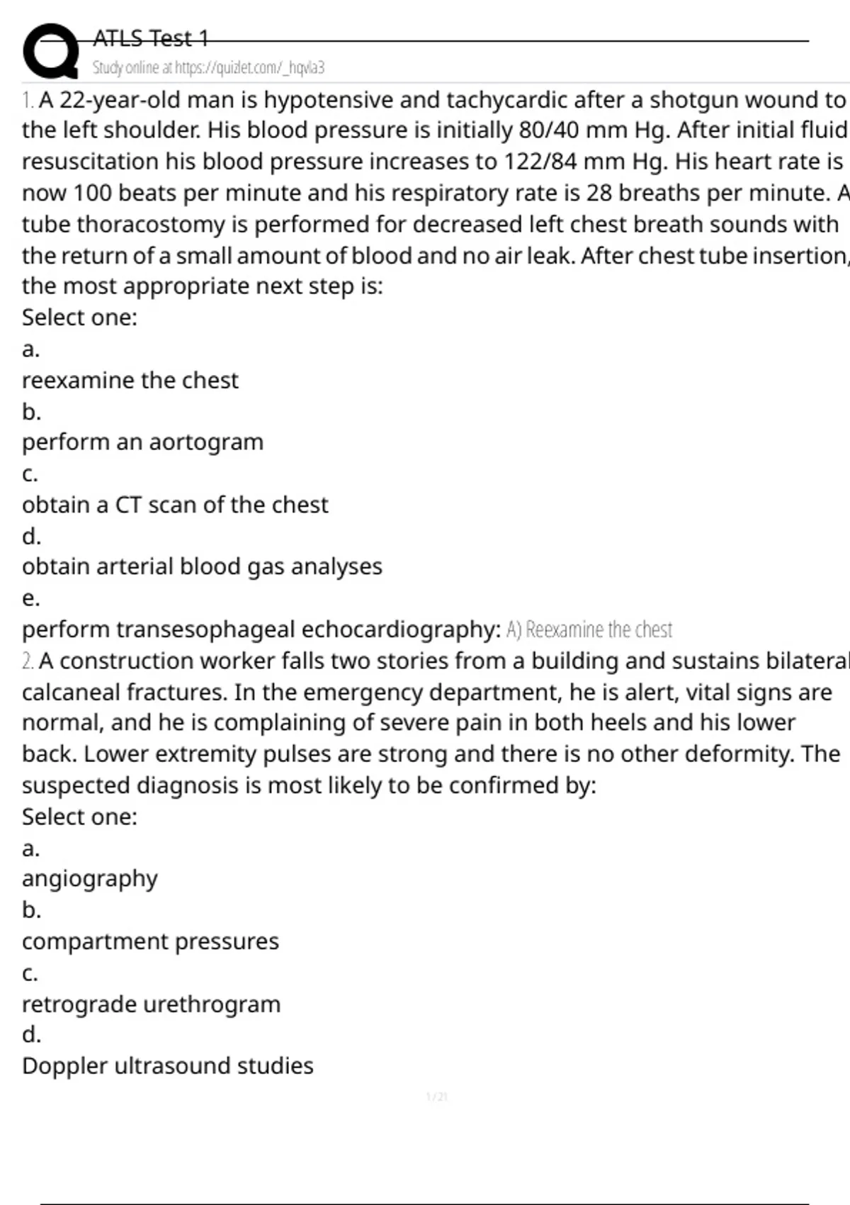 ATLS Test 1 Exam Questions and Answers 100% Pass |Verified & Updated ...