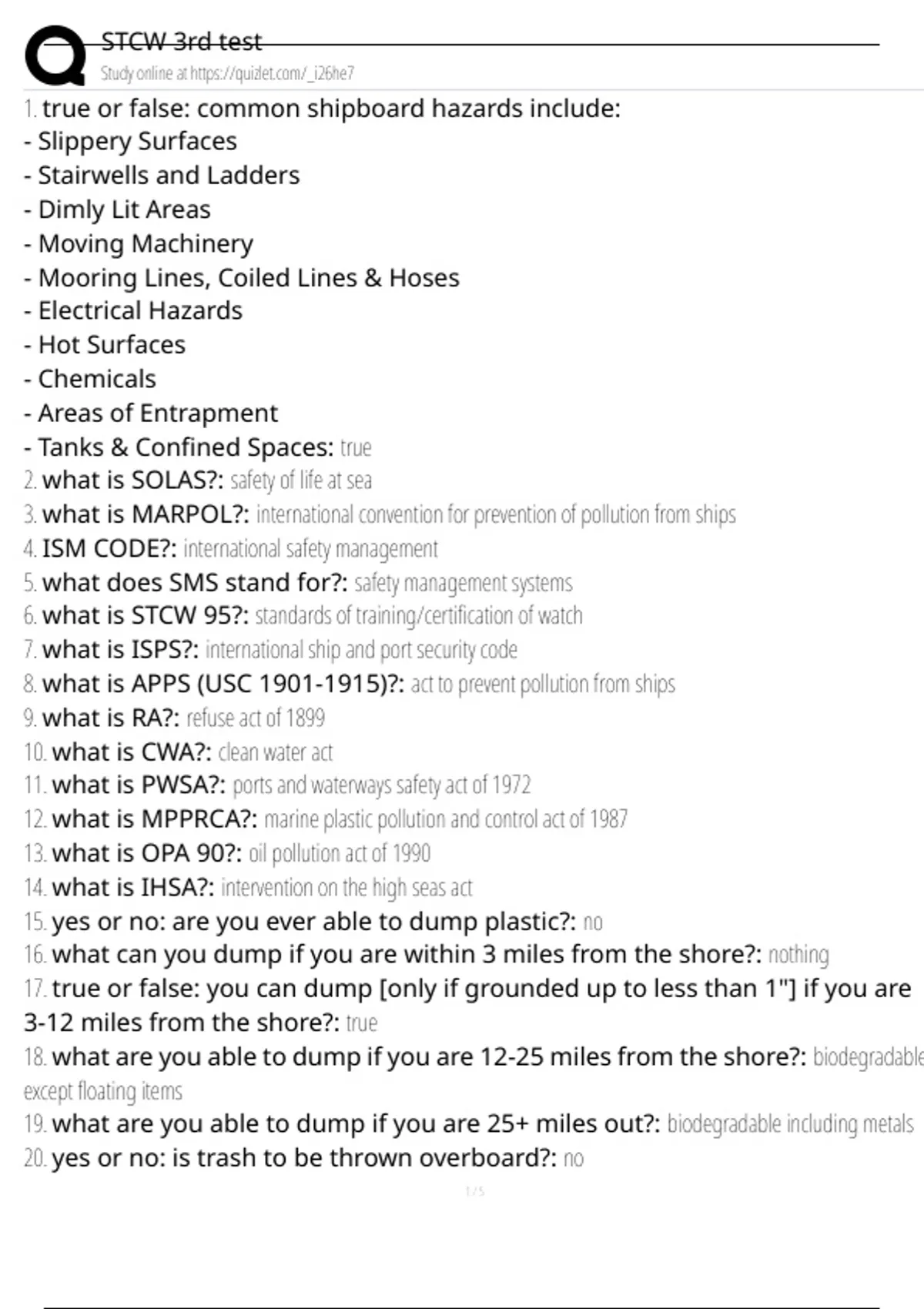 STCW 3rd test Exam Questions and Answers 100% Pass |Verified & Updated ...