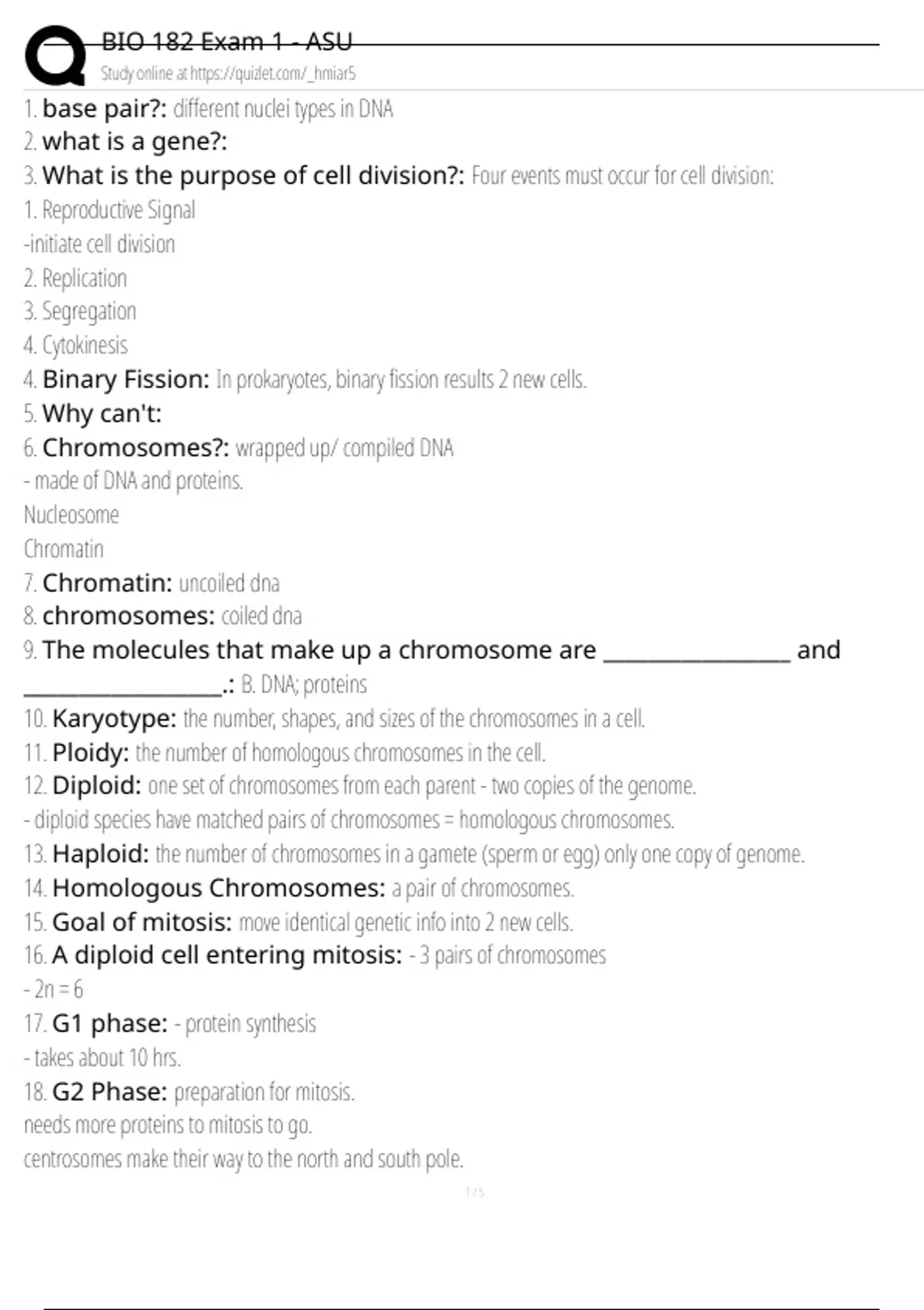 Bio 182 Exam 1 Asu Exam Questions And Answers 100 Pass Verified