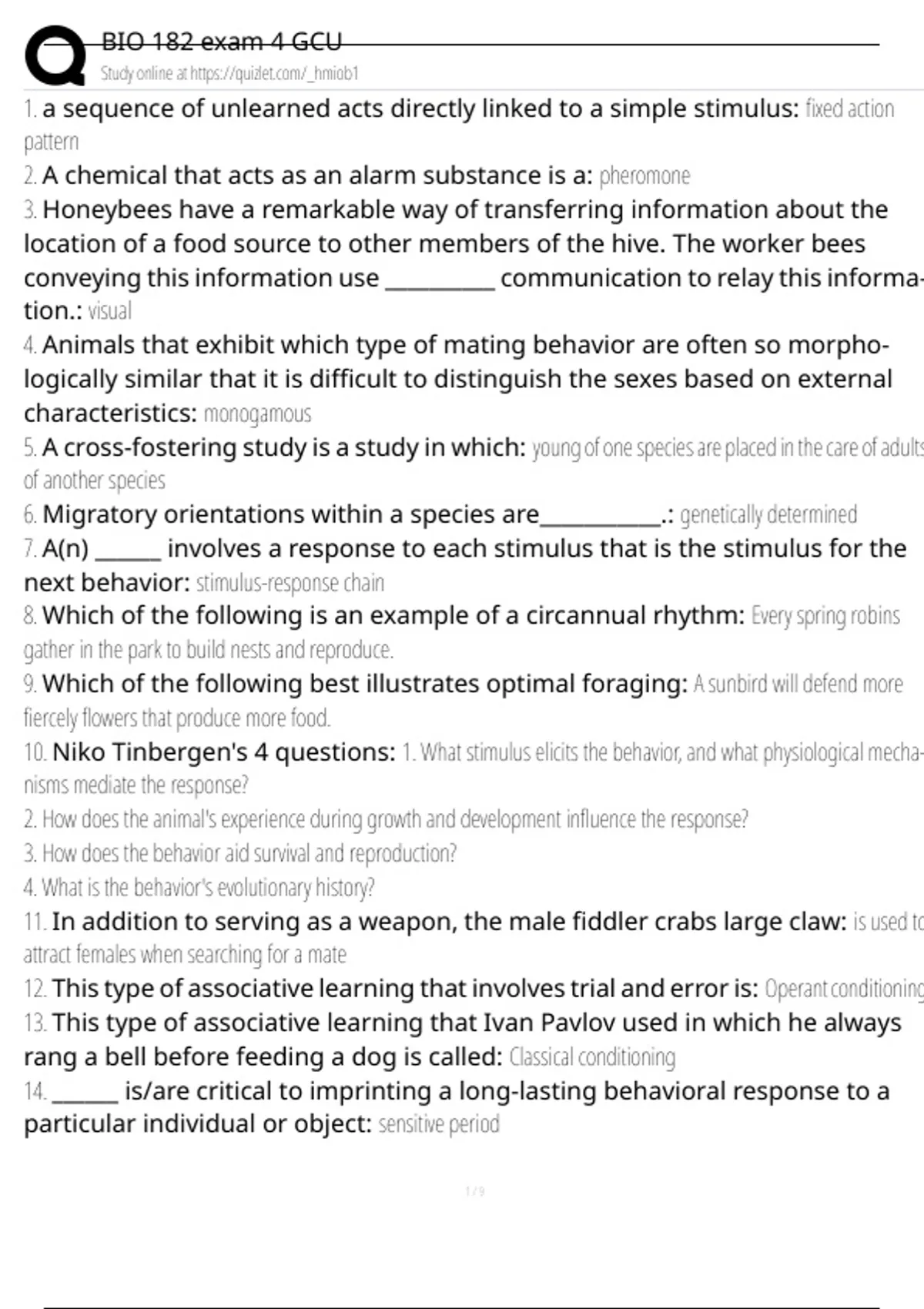 Bio 182 Exam 4 Gcu Exam Questions And Answers 100 Pass Verified