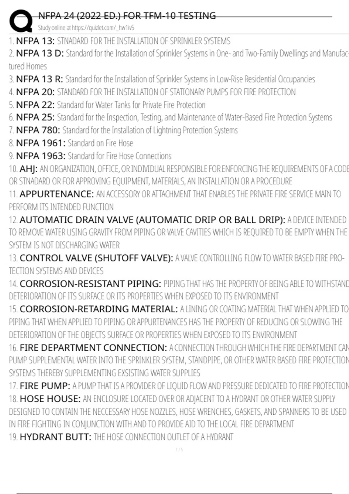 NFPA 24 (2022 ED.) FOR TFM-10 TESTING Exam Questions and Answers 100% ...