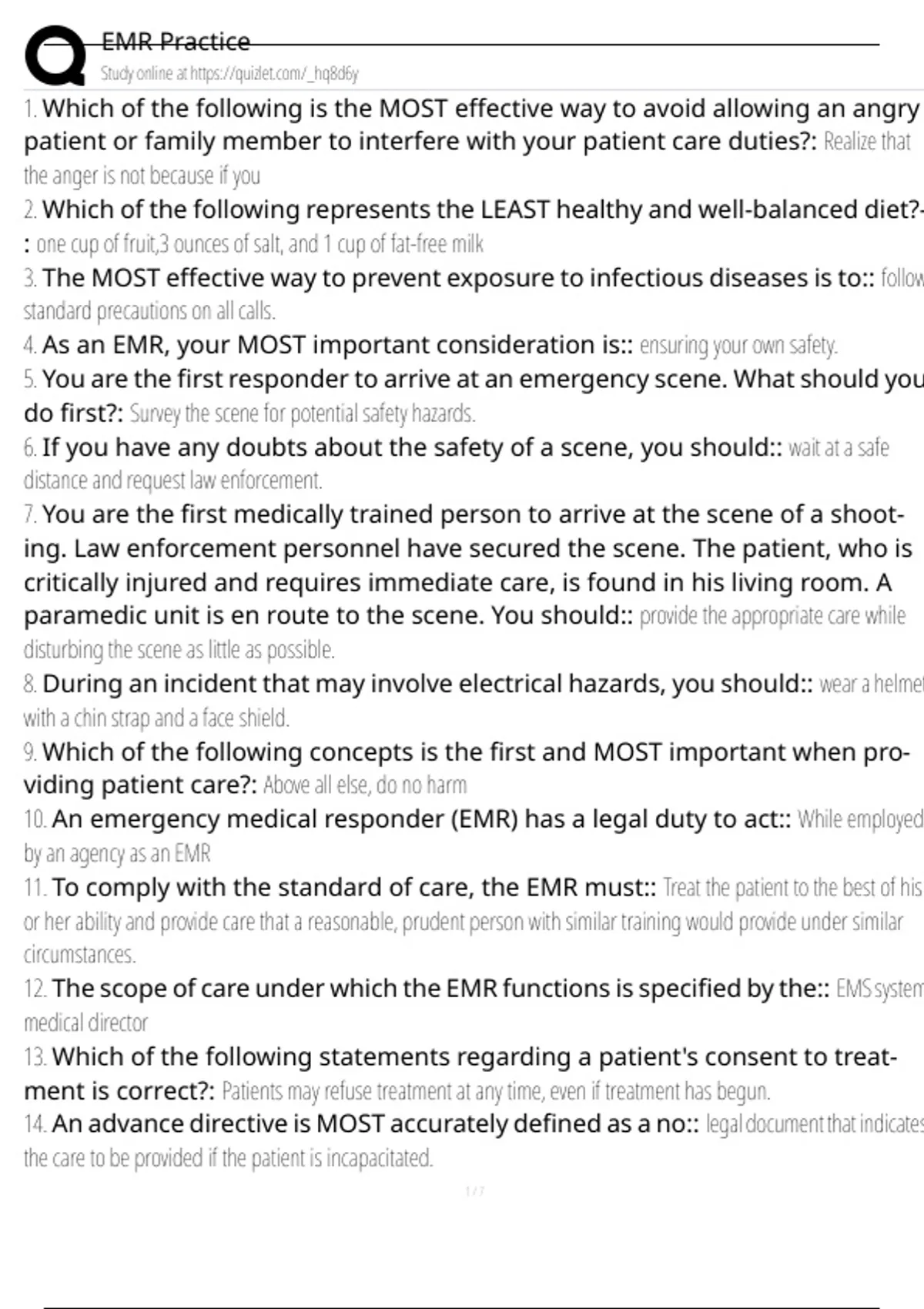 EMR Practice Exam Questions and Answers 100% Pass |Verified & Updated ...