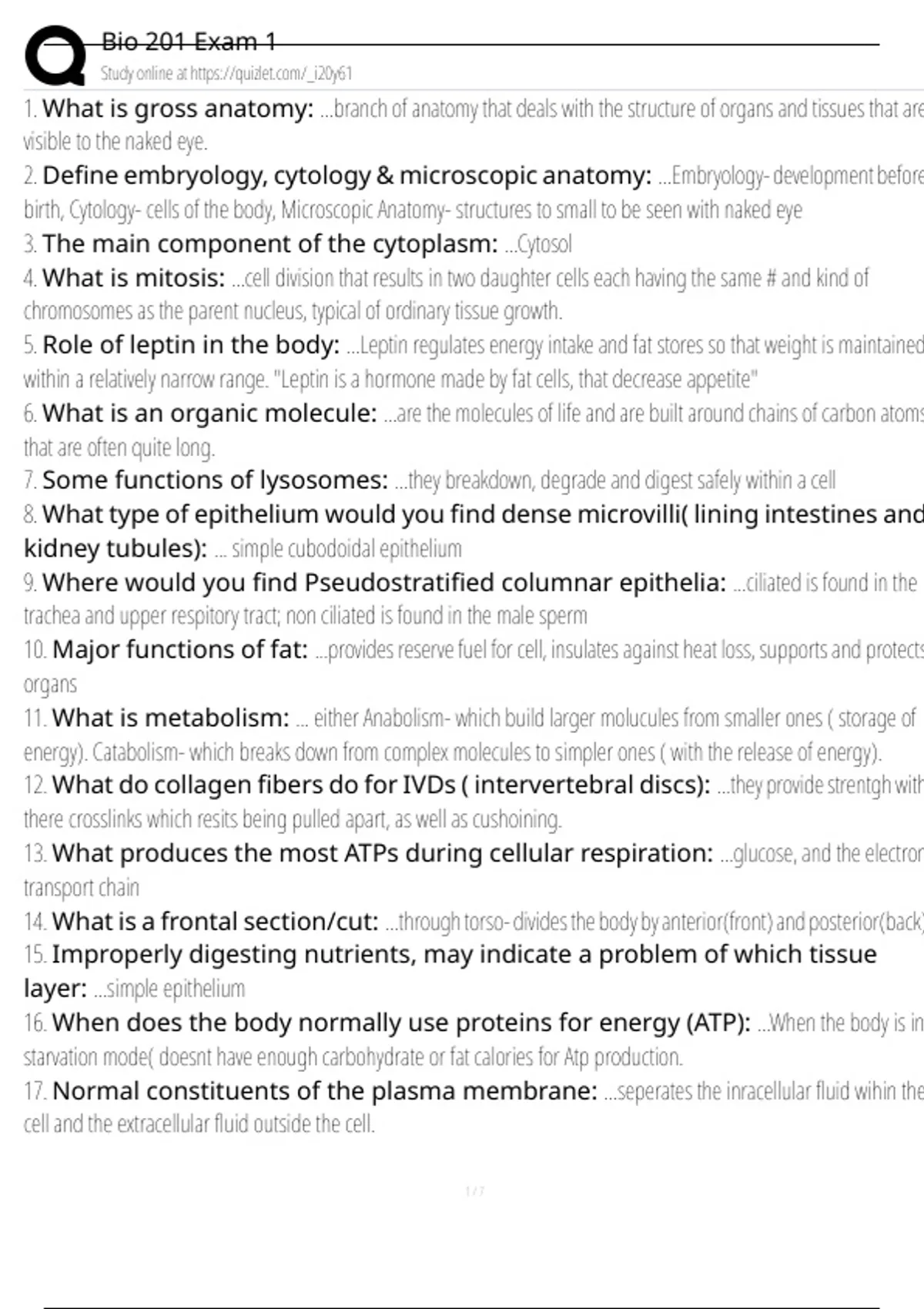 Bio 201 Exam 1 Exam Questions and Answers 100% Pass |Verified & Updated|ACTUAL 2025/2026 Cheat ...