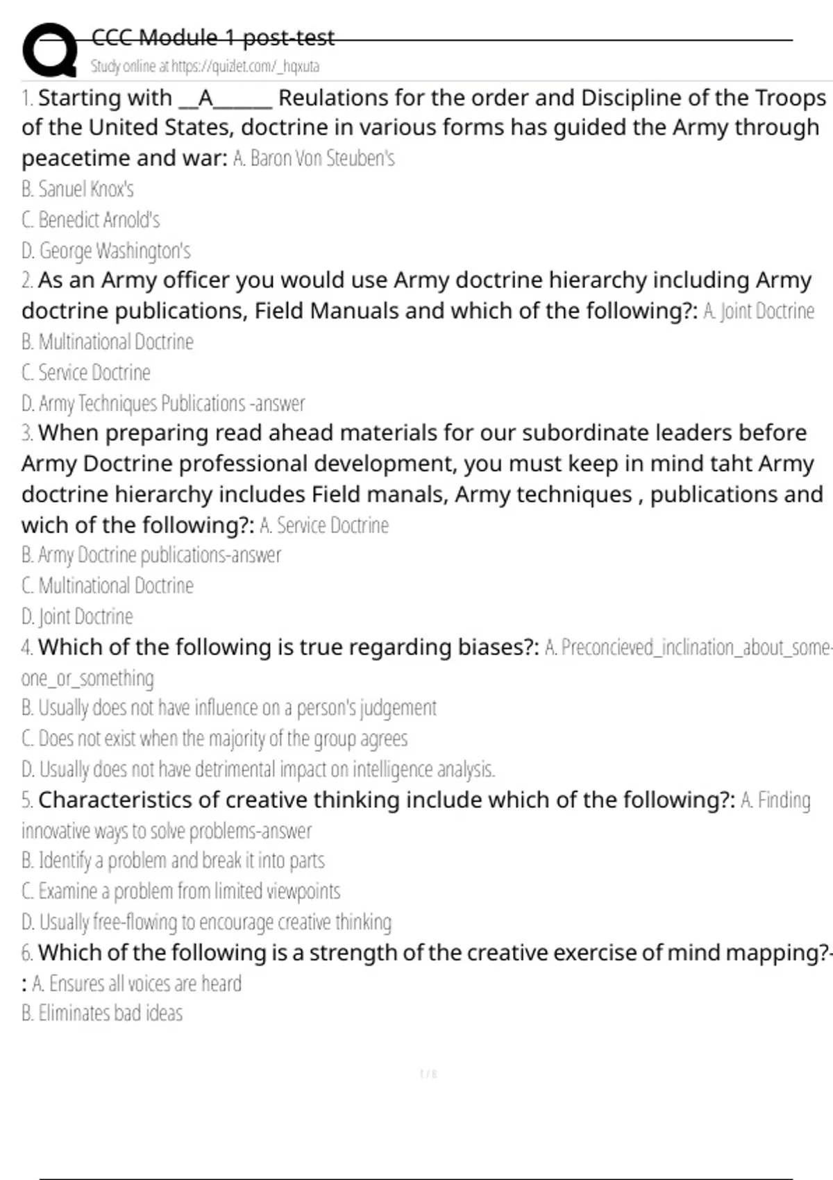 CCC Module 1 post-test Exam Questions and Answers 100% Pass |Verified ...