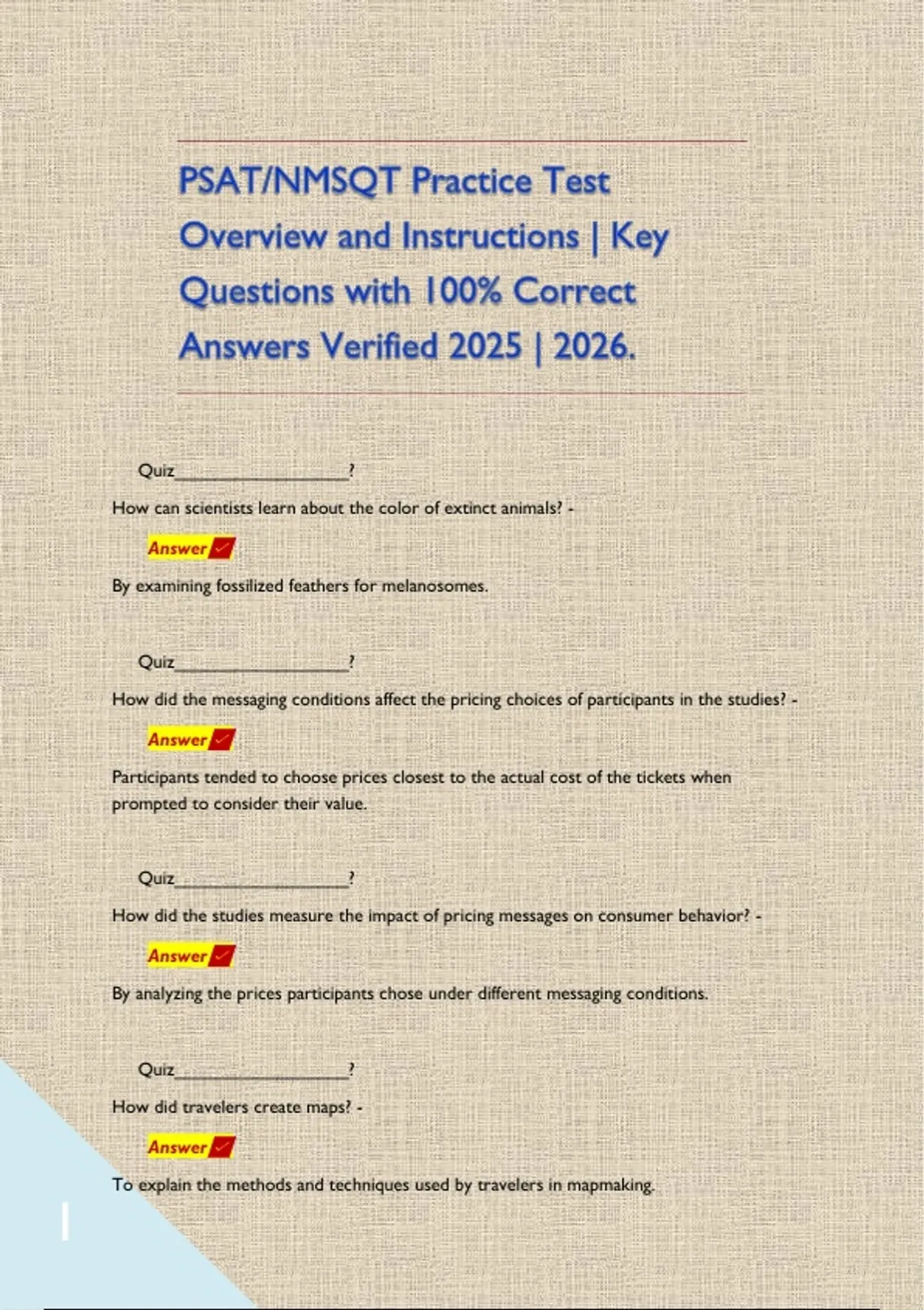 PSAT/NMSQT Practice Test Overview and Instructions | Key Questions with ...