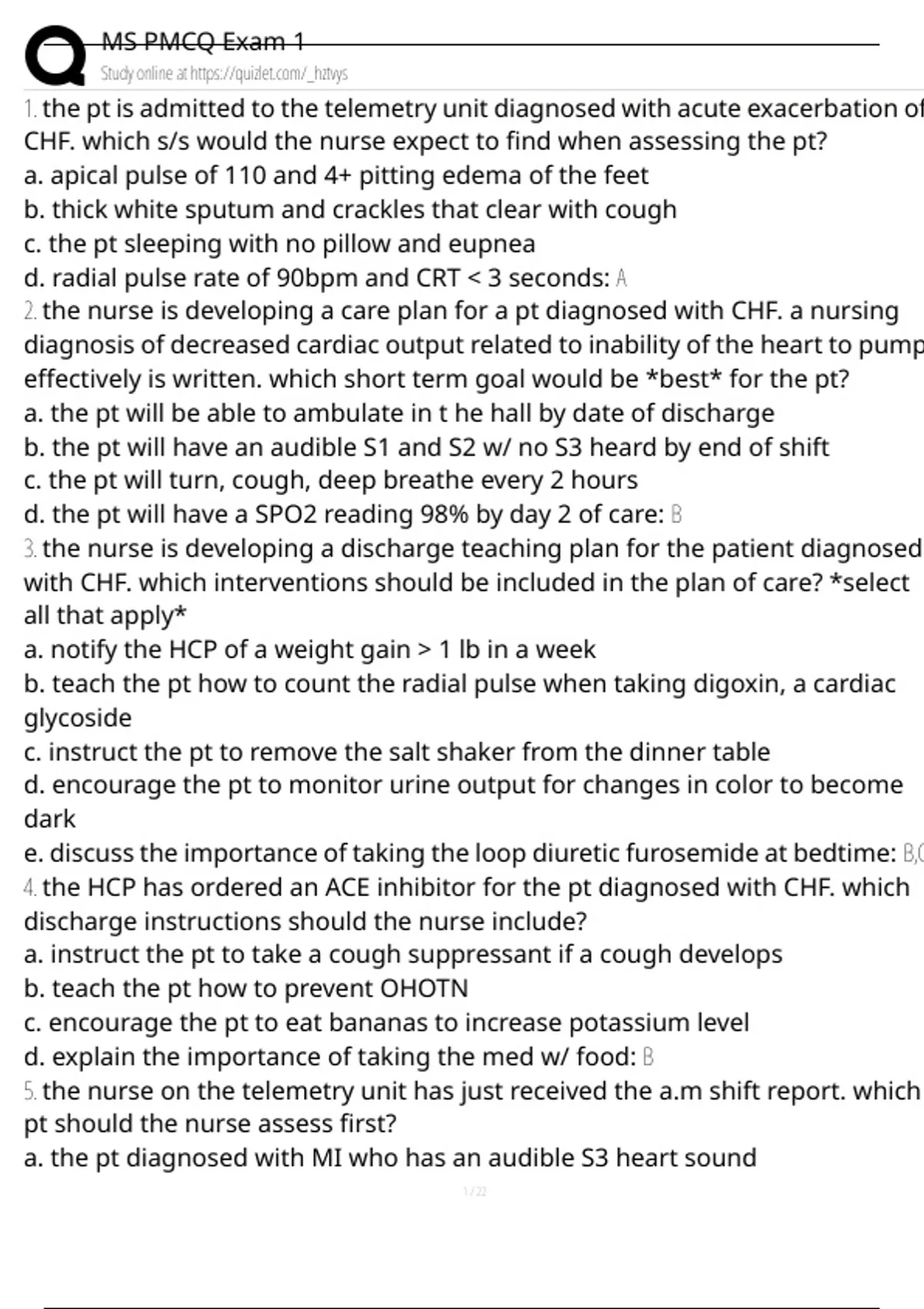 MS PMCQ Exam 1 Exam Questions and Answers 100% Pass |Verified & Updated ...
