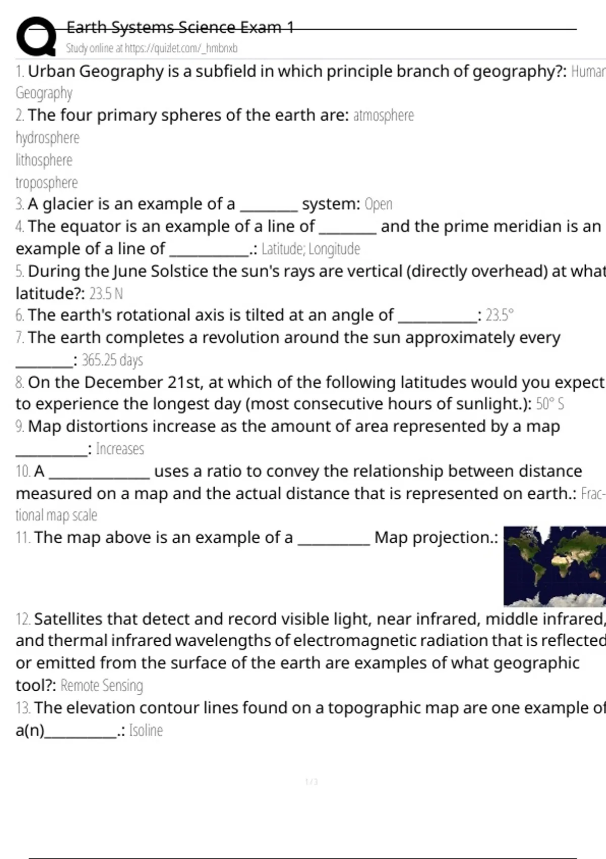 Earth Systems Science Exam 1 Exam Questions and Answers 100% Pass ...