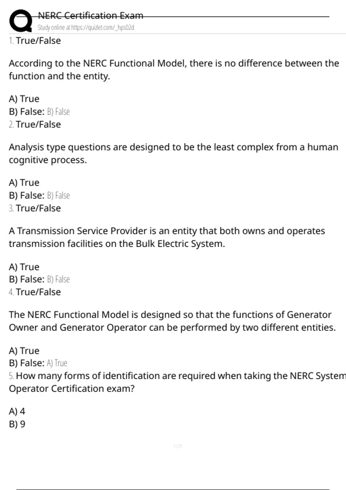 NERC Certification Exam Exam Questions and Answers 100% Pass |Verified ...