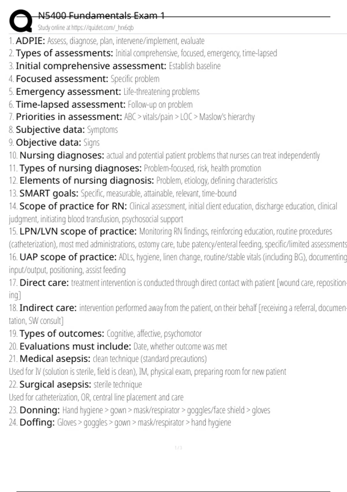 N5400 Fundamentals Exam 1 Exam Questions and Answers 100% Pass |Verified & Updated|ACTUAL 2025/ ...