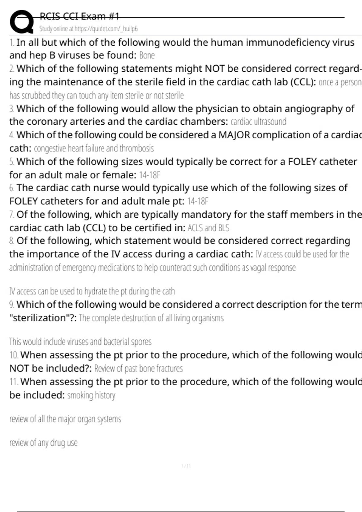 RCIS CCI Exam #1 Exam Questions and Answers 100% Pass |Verified ...