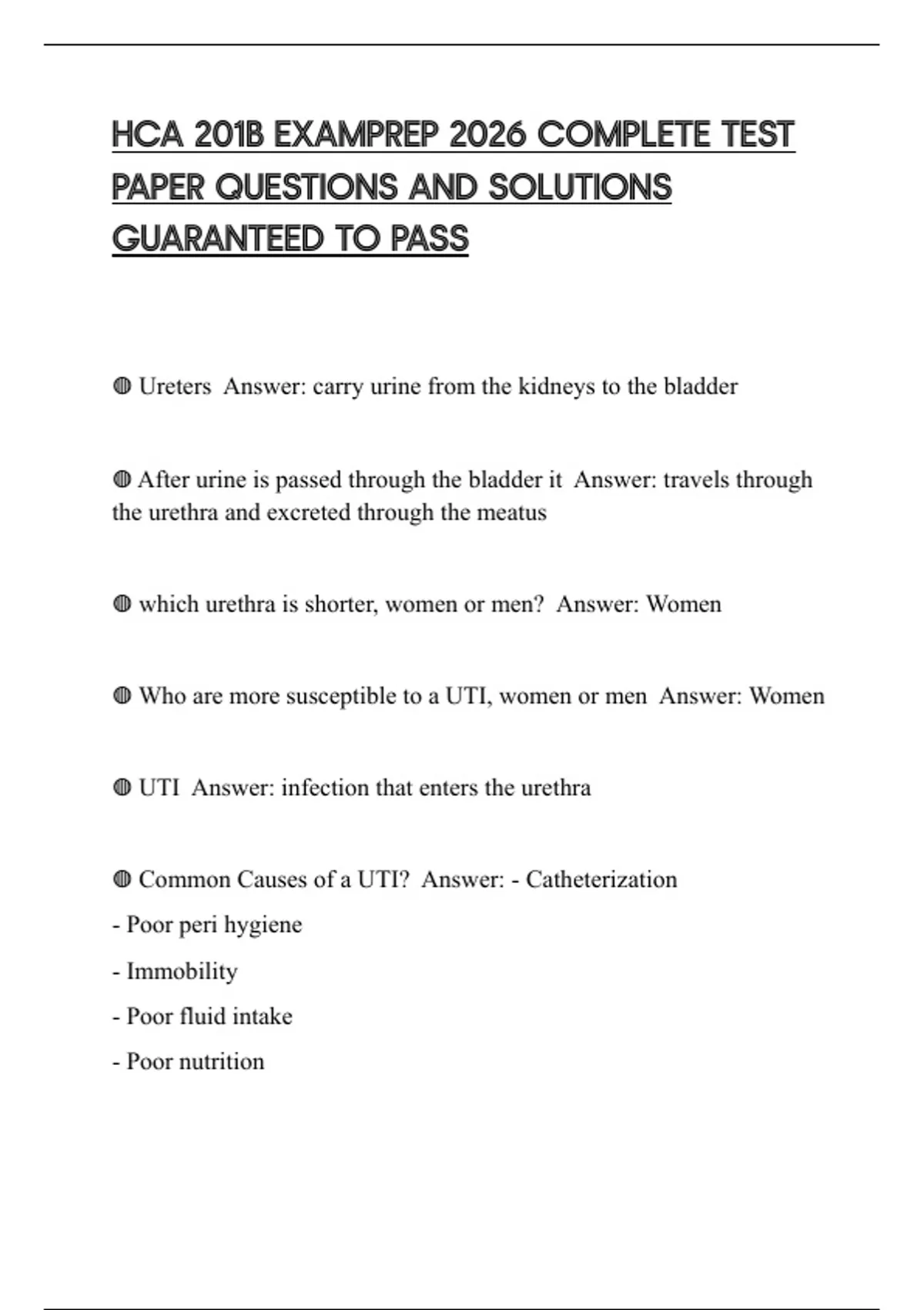 HCA 201B EXAMPREP 2026 COMPLETE TEST PAPER QUESTIONS AND SOLUTIONS ...