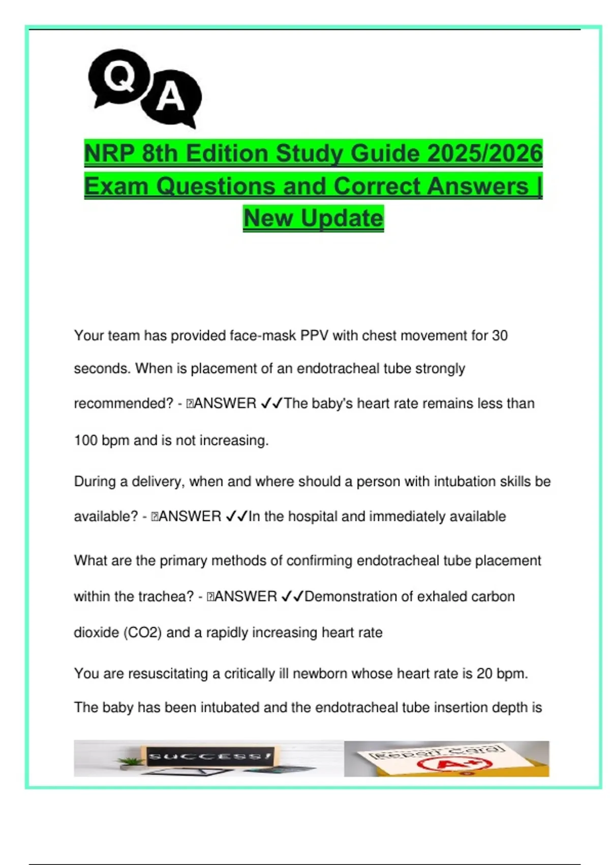 NRP 8th Edition Study Guide – 100+ Key Q&A | Neonatal Resuscitation ...