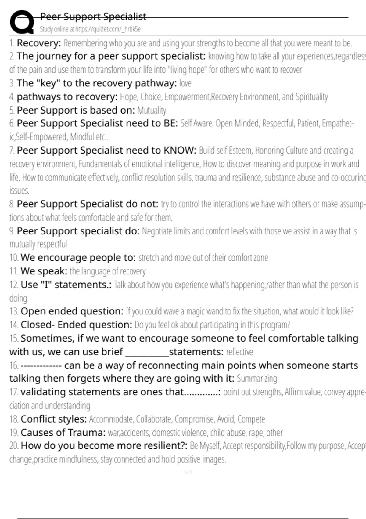 Peer Support Specialist Exam Questions and Answers 100% Pass |Verified ...