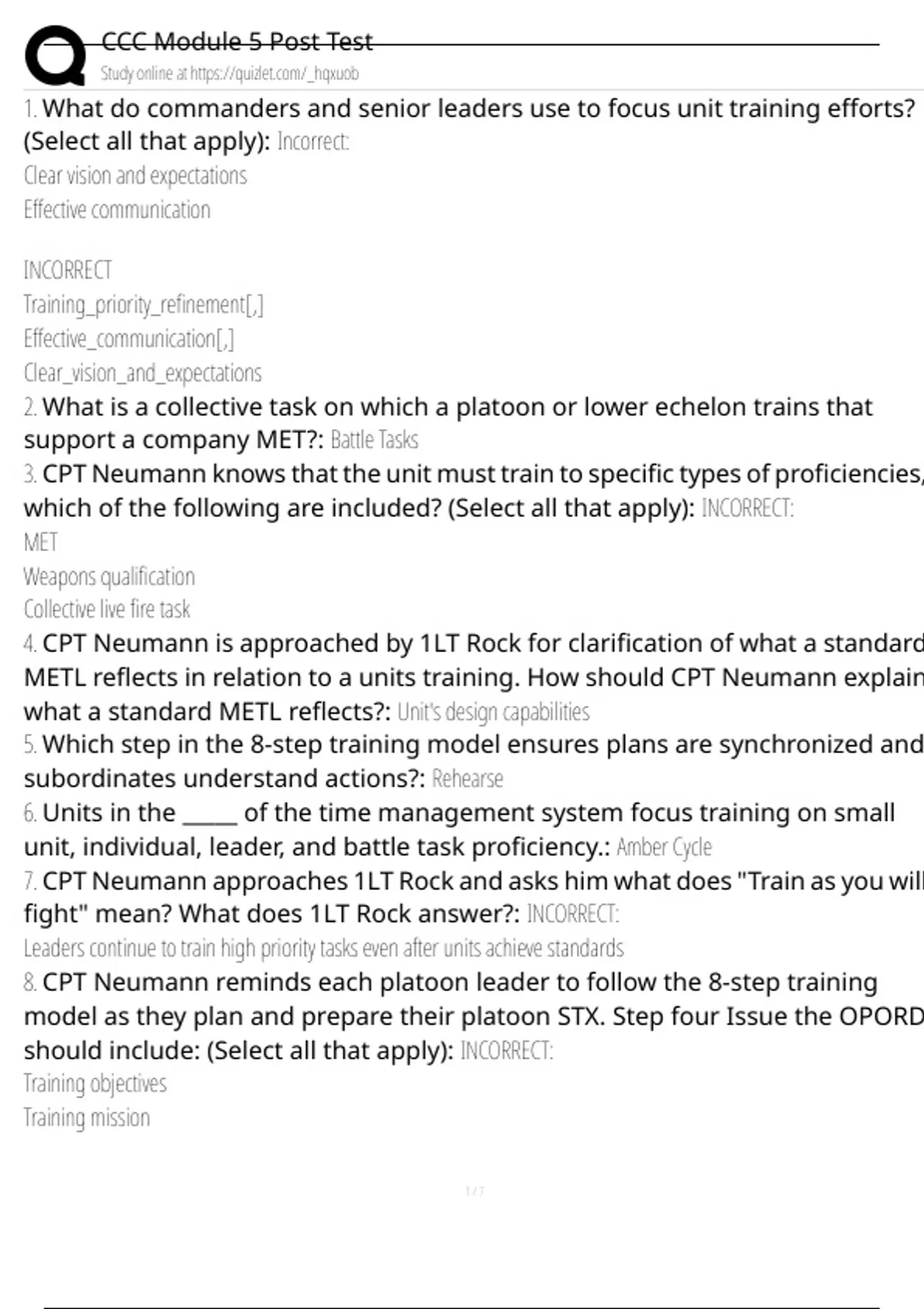 CCC Module 5 Post Test Exam Questions and Answers 100% Pass |Verified ...