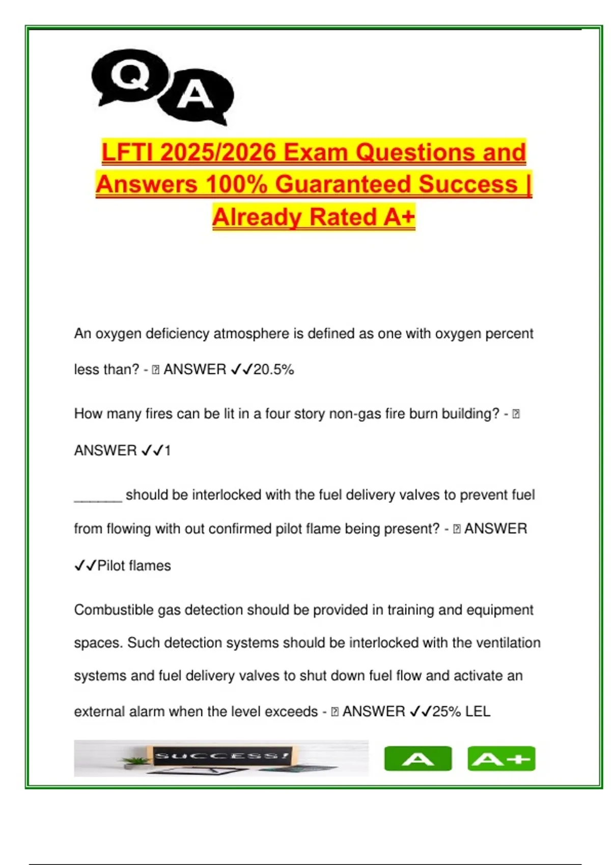 LFTI Exam Study Guide 2025/2026 – 150+ Q&A | NFPA 1403, Live Fire ...