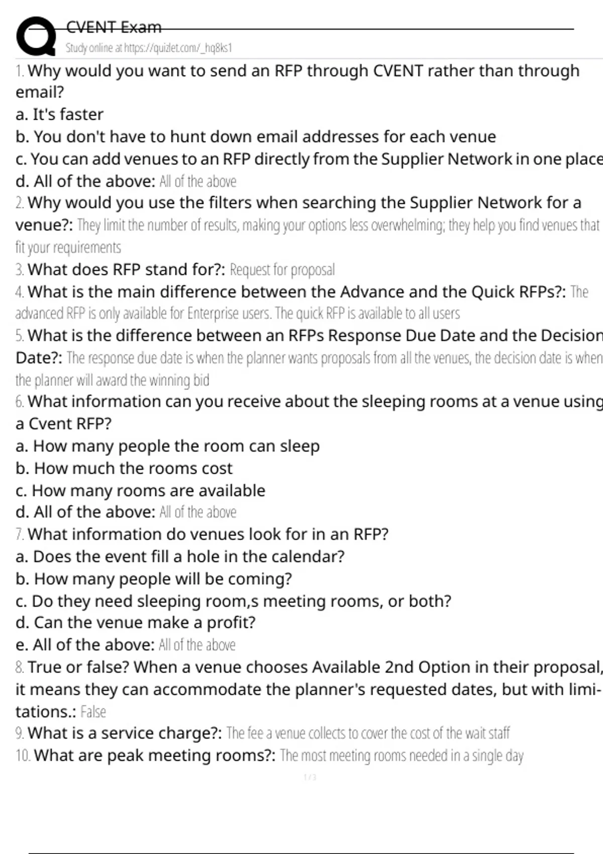 CVENT Exam Exam Questions and Answers 100% Pass |Verified & Updated|ACTUAL 2025/2026 Cheat Sheet ...