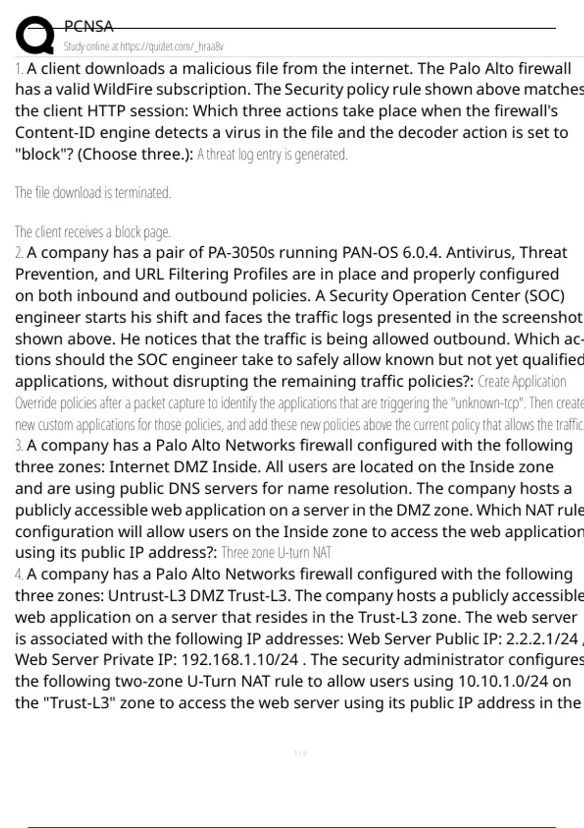 PCNSA Exam Questions and Answers 100% Pass |Verified & Updated|ACTUAL ...