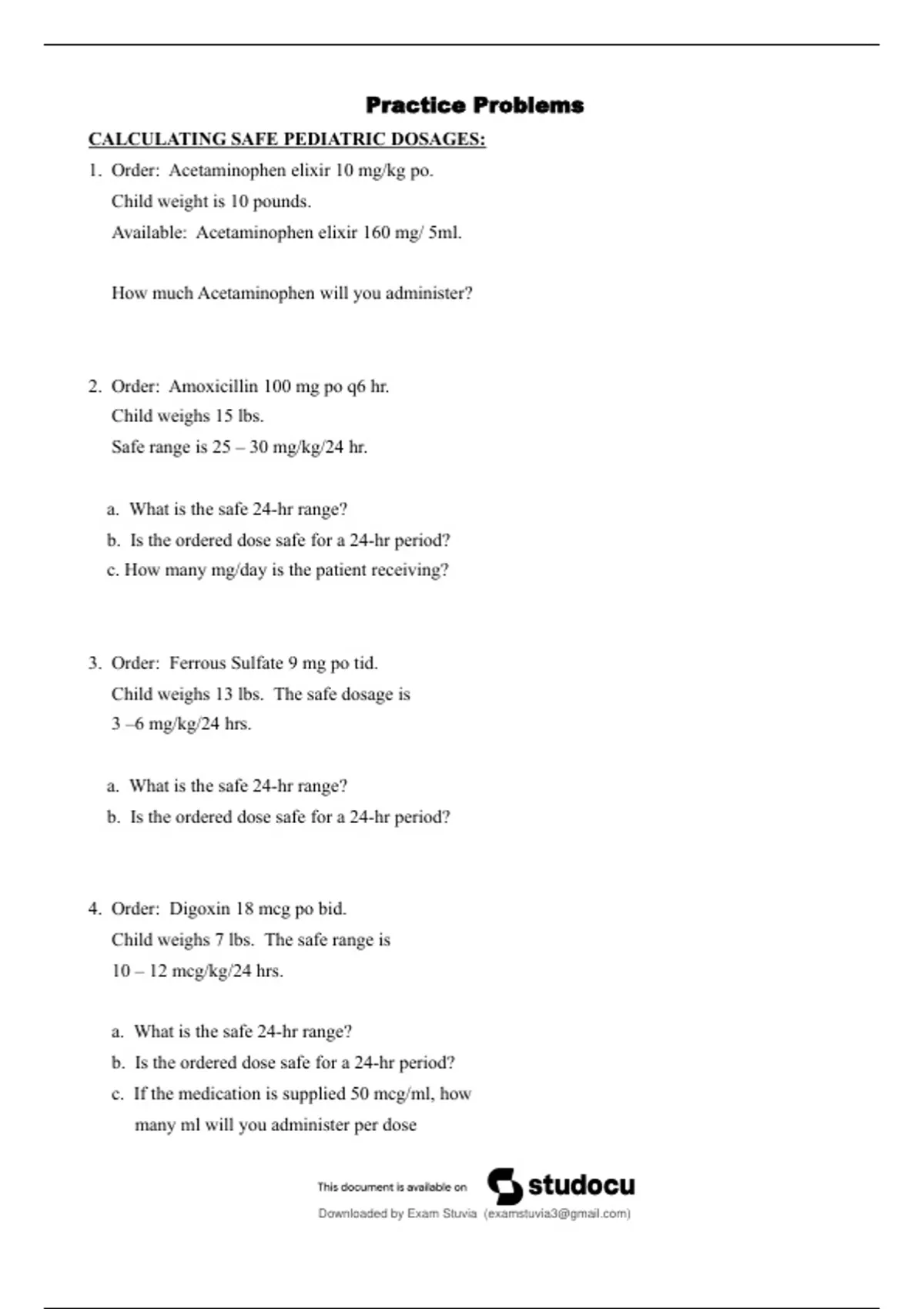 Pediatric Dosage Calculation Practice Problems (with Answers) — 70+ Safe Dose Scenarios | HESI ...