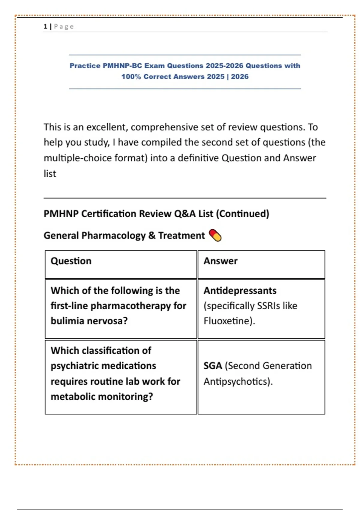 Practice PMHNP-BC Exam Questions Questions with 100% Correct Answers ...