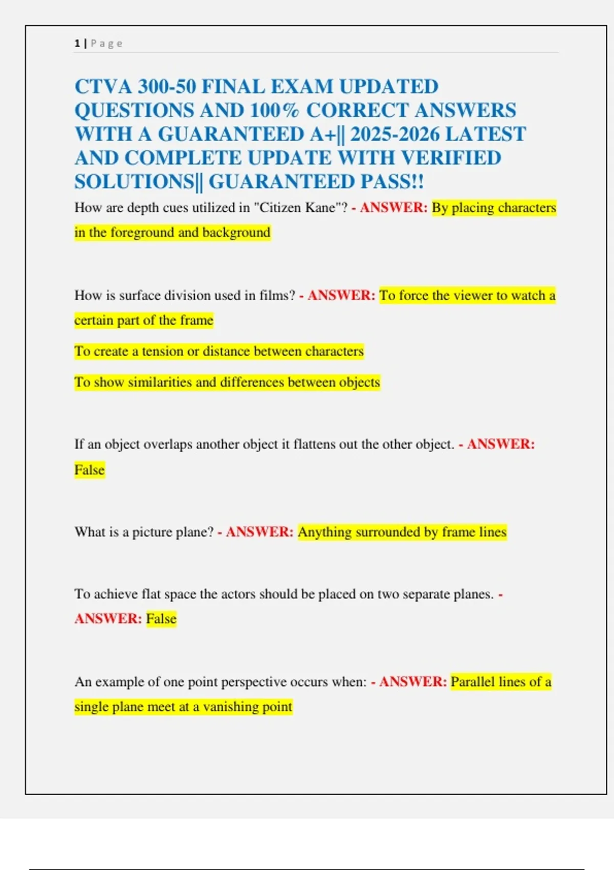 CTVA 300-50 FINAL EXAM UPDATED QUESTIONS AND 100% CORRECT ANSWERS WITH ...