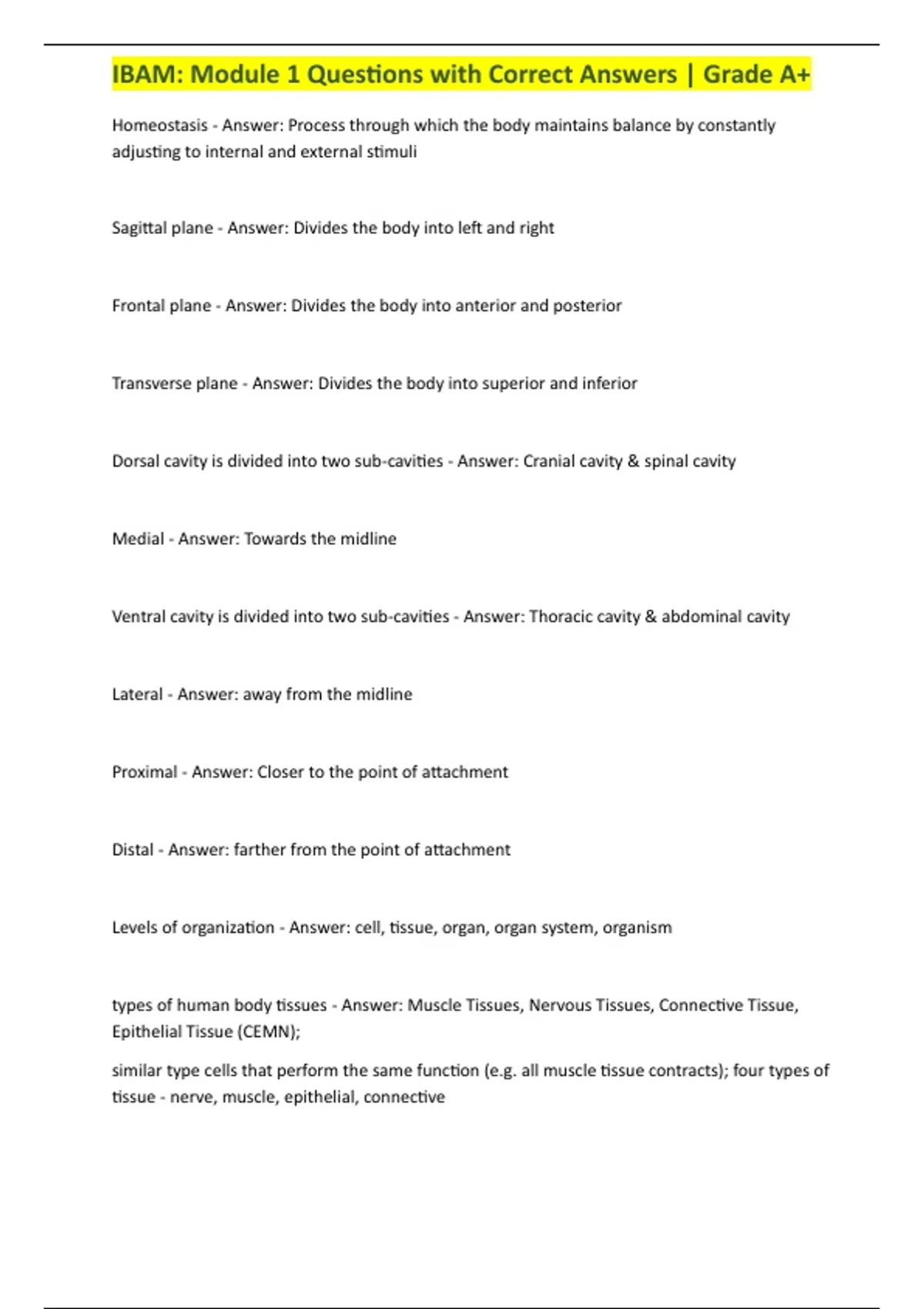 IBAM Module 1 Exam Guide 2025/2026 — Verified Questions with Correct ...