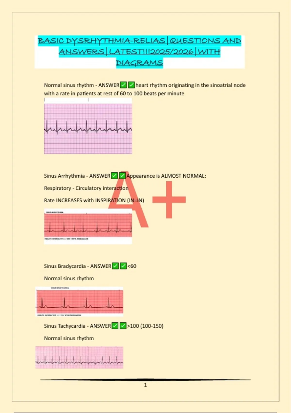 BASIC DYSRHYTHMIA-RELIAS|QUESTIONS AND ANSWERS|LATEST!!!2025/2026|WITH ...