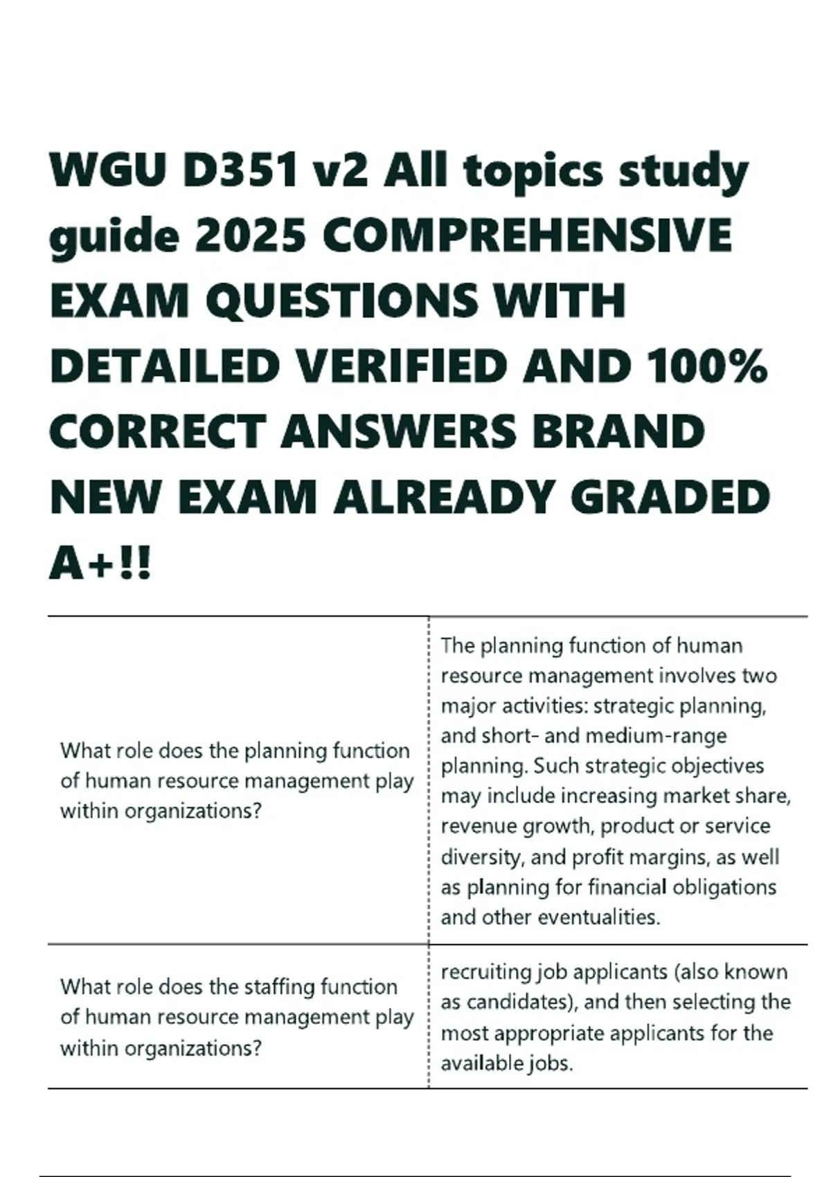 WGU D351 v2 All topics study guide 2025 COMPREHENSIVE EXAM QUESTIONS ...