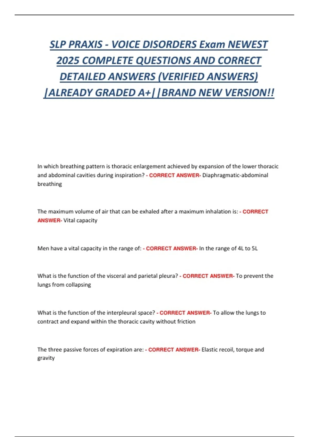 SLP Praxis – Voice Disorders Exam Study Guide & Speech-Language ...